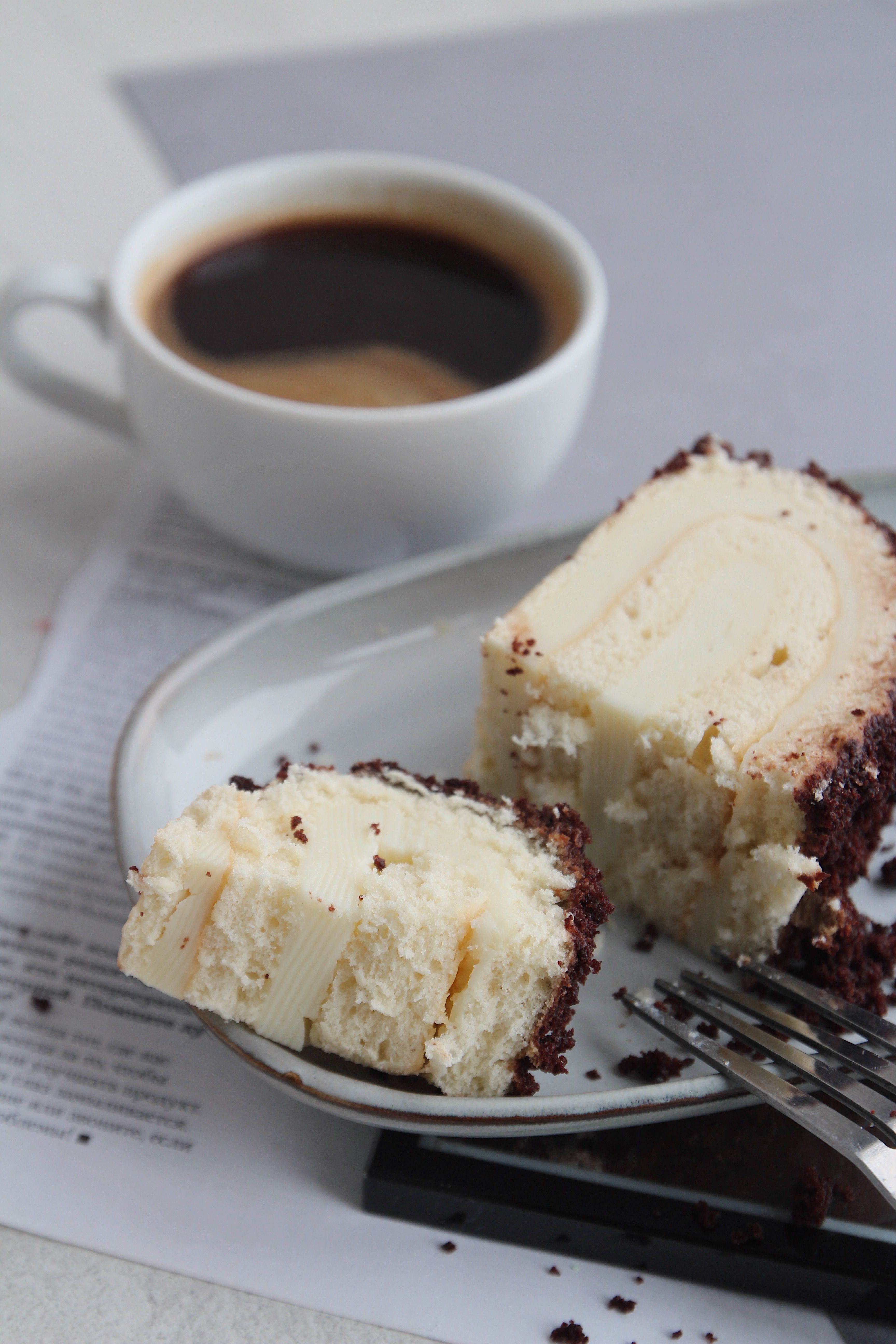 Cup of coffee with sweets and Glass of Water · Free Stock Photo