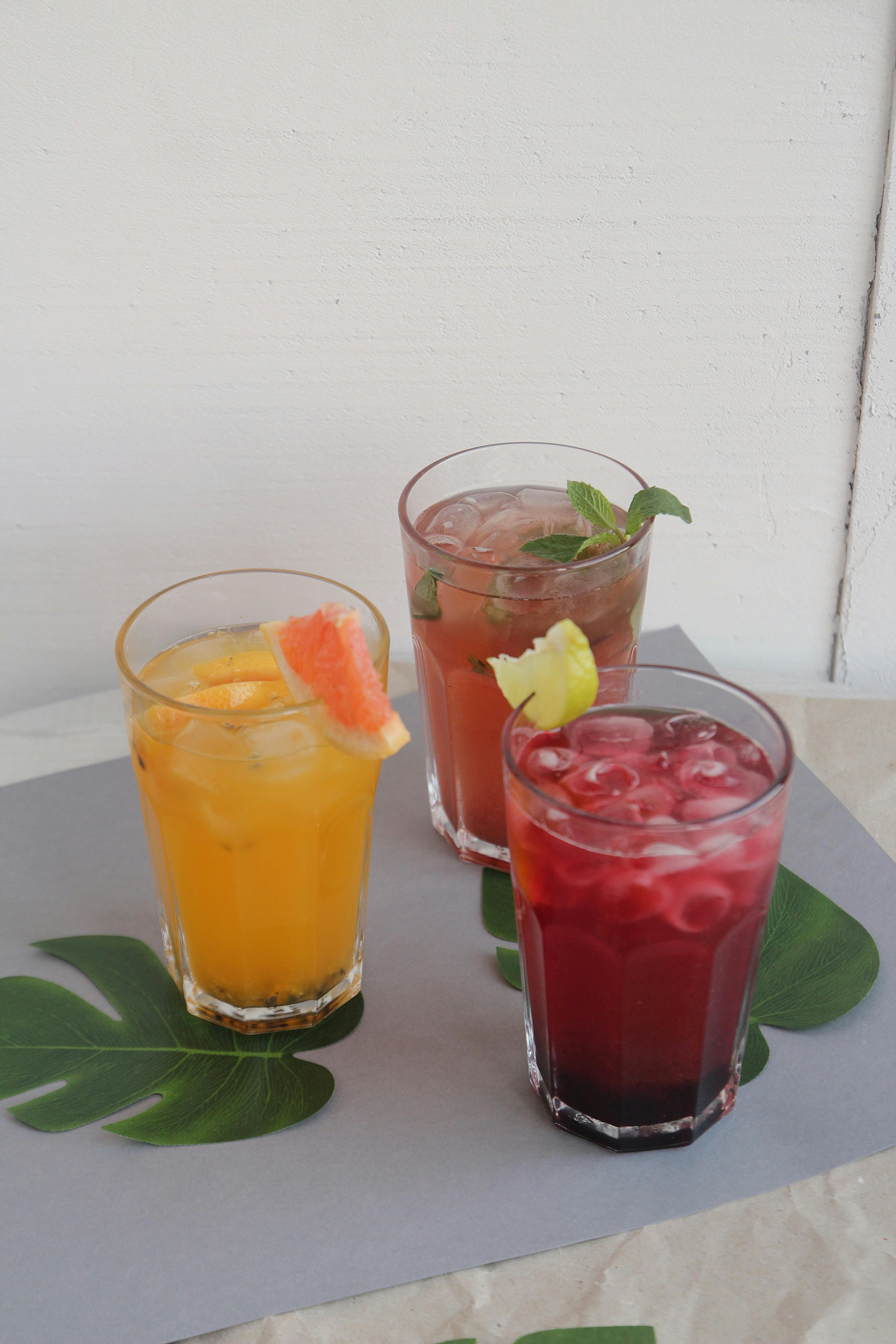 Juicy Refreshments with Ice Cubes · Free Stock Photo