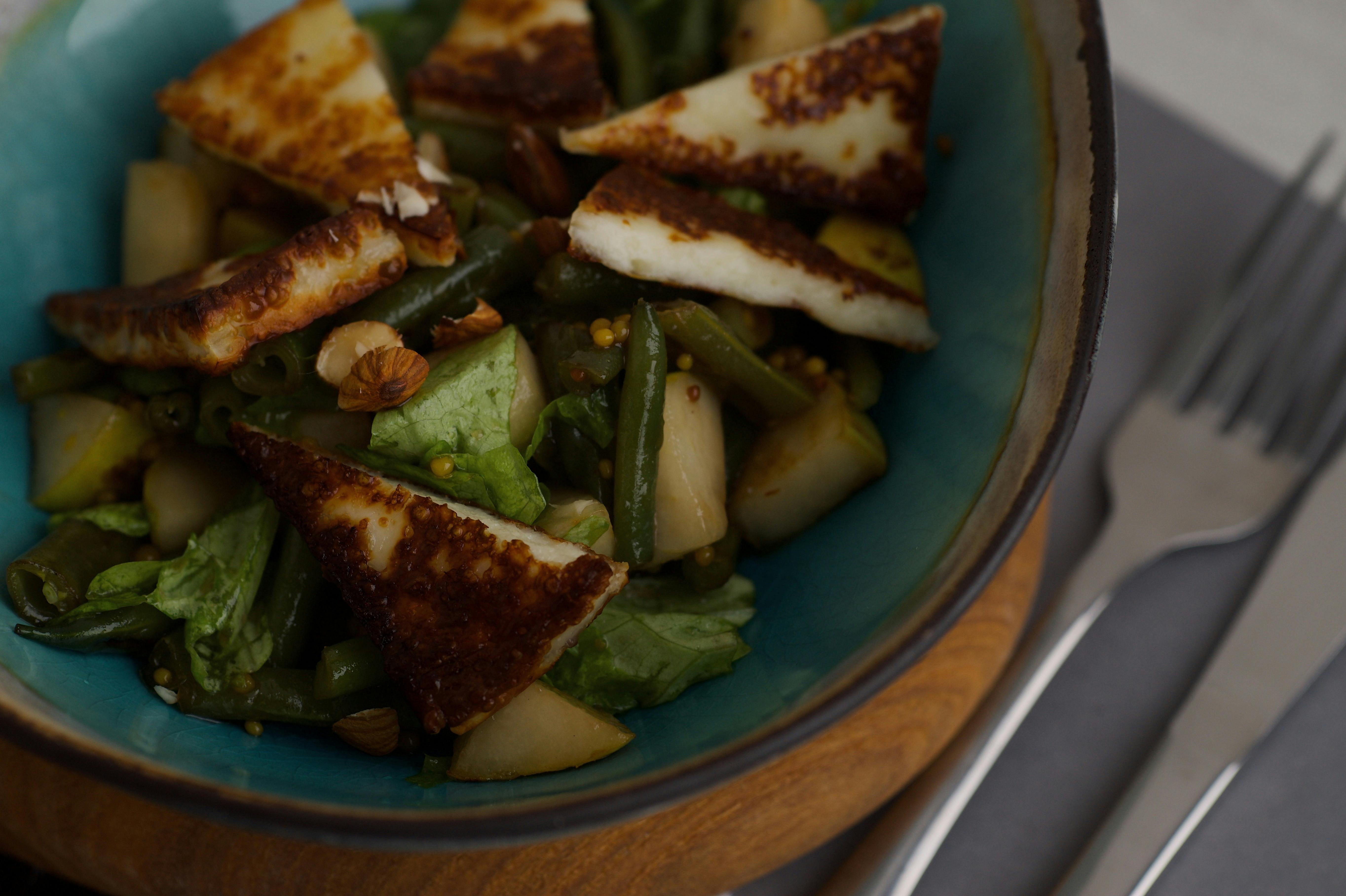 Close-up Photo of a Bowl of Salad with Halloumi Cheese · Free Stock Photo
