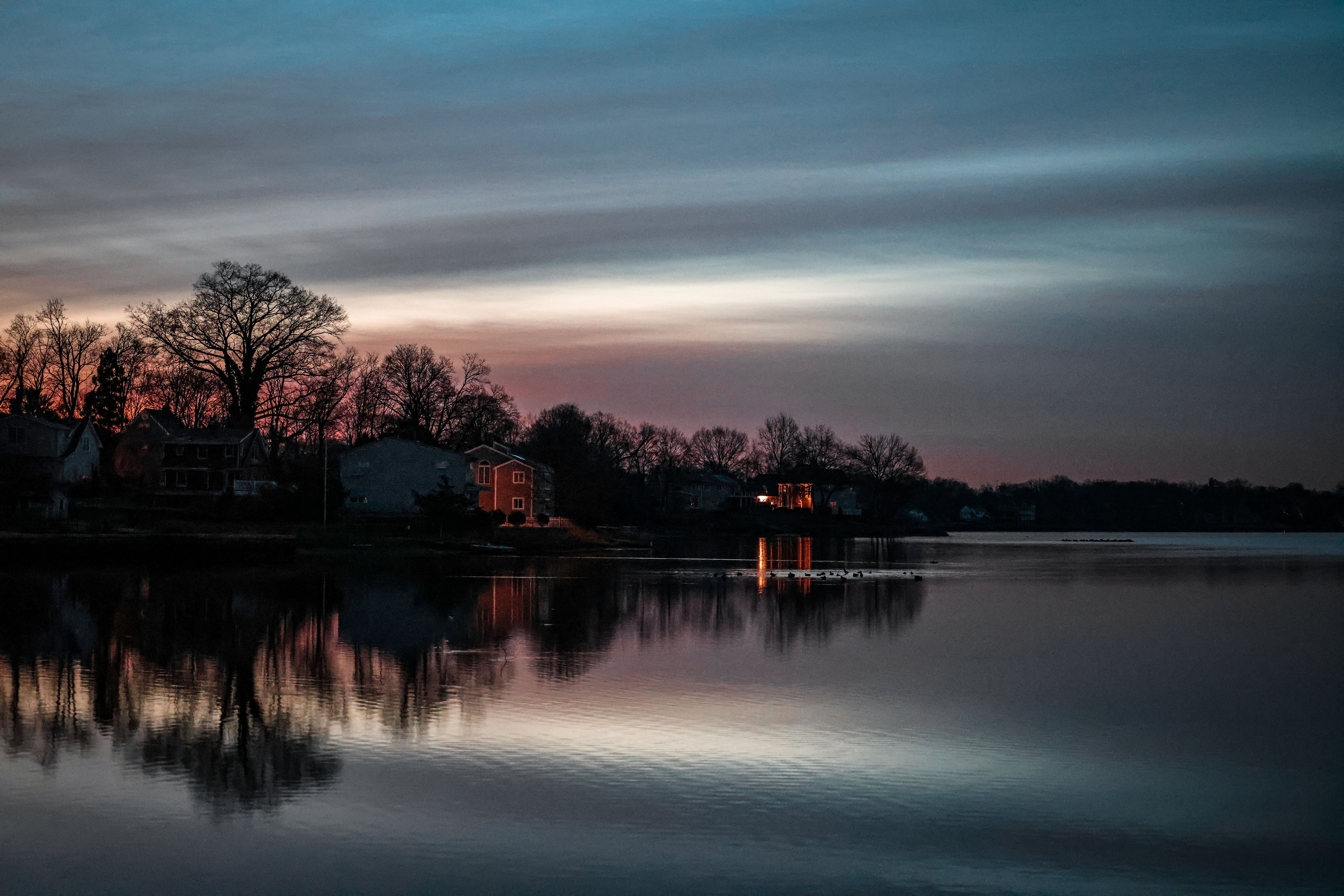 Reflection of a Lake at Night · Free Stock Photo