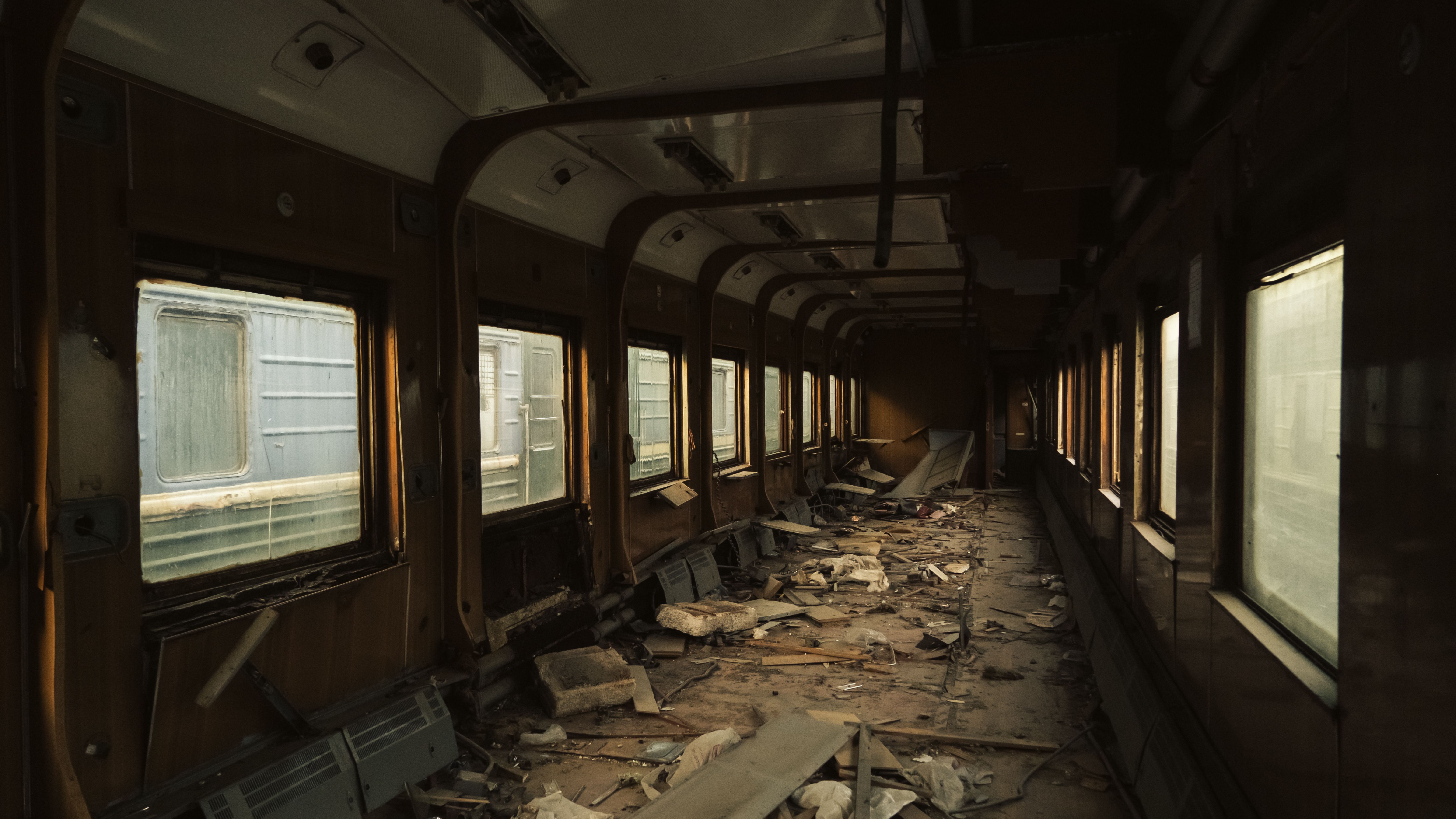 Destroyed Window of Carriage Train · Free Stock Photo