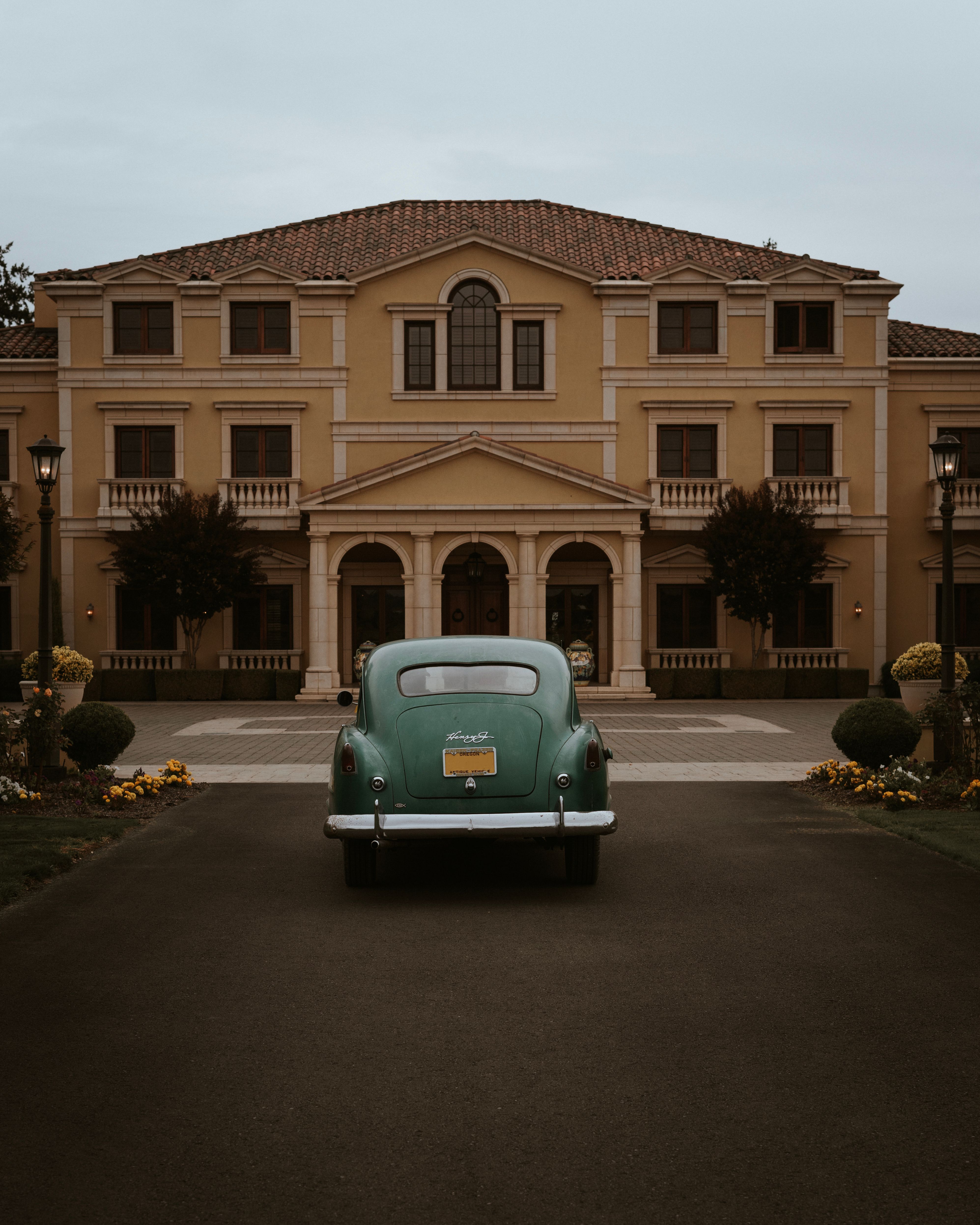 Rear of Vintage Allstate Car Parked in the Mansion Driveway · Free ...