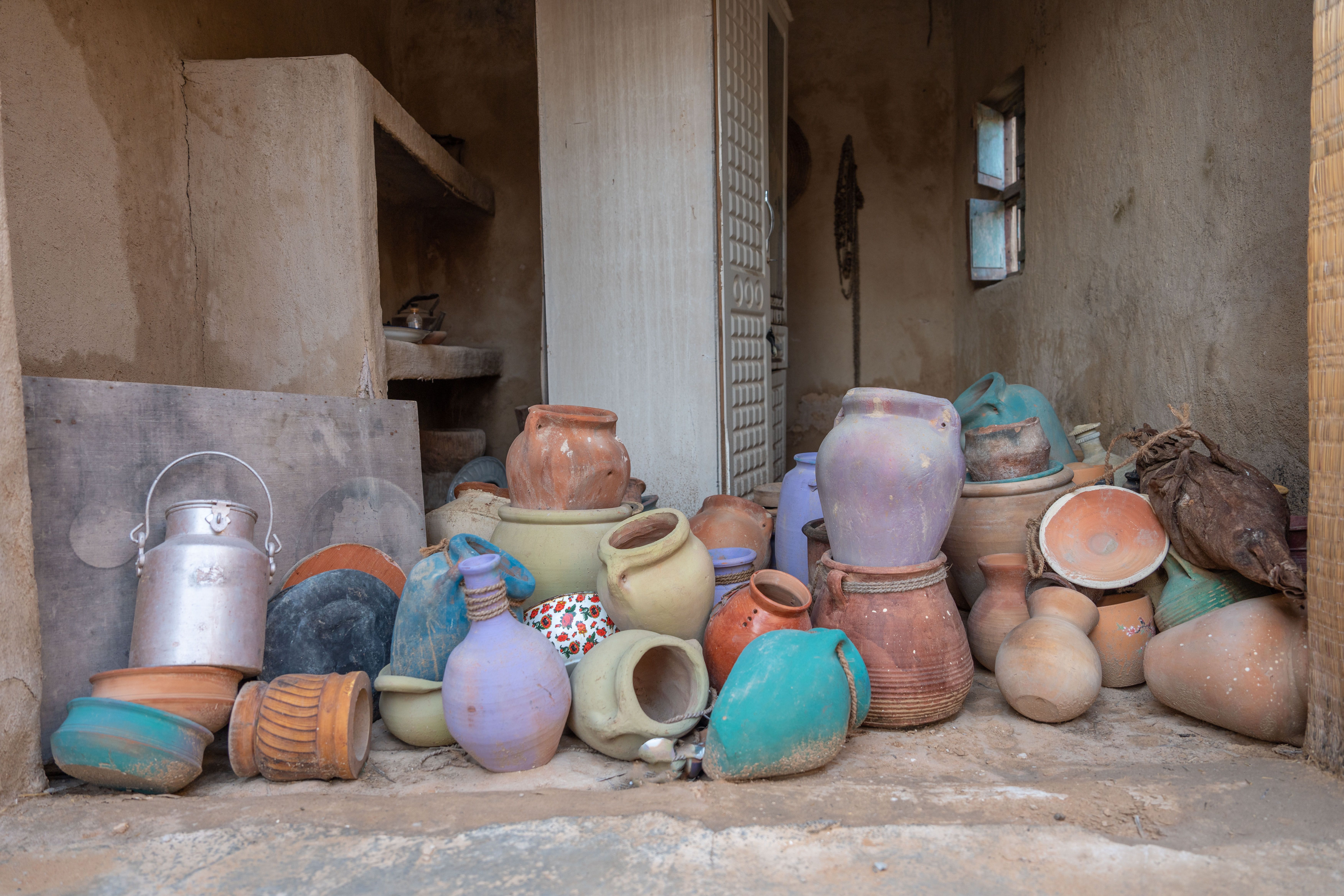 Stack of Handmade Clay Jugs in House · Free Stock Photo