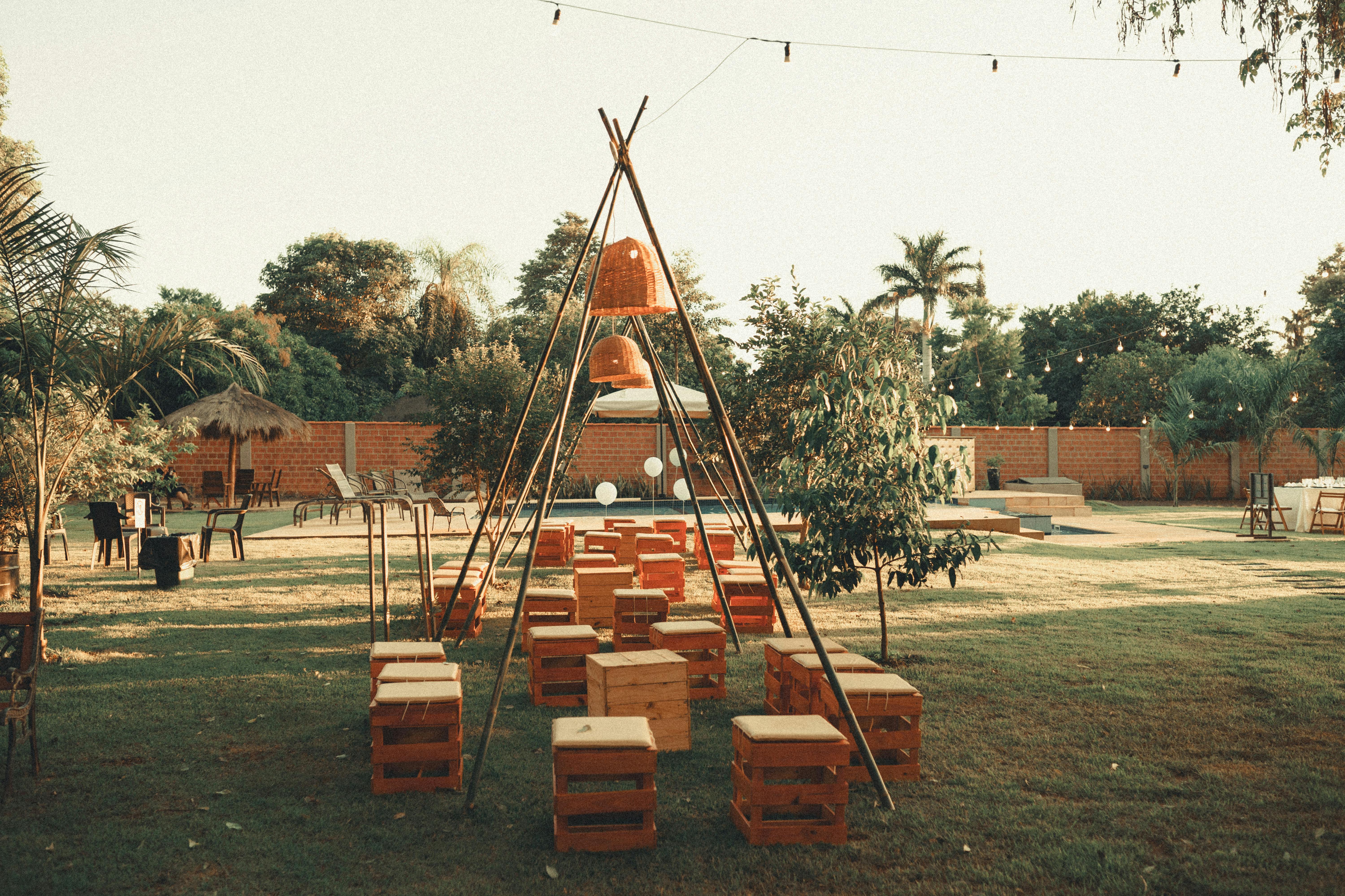 Seats of Crates in Yard · Free Stock Photo