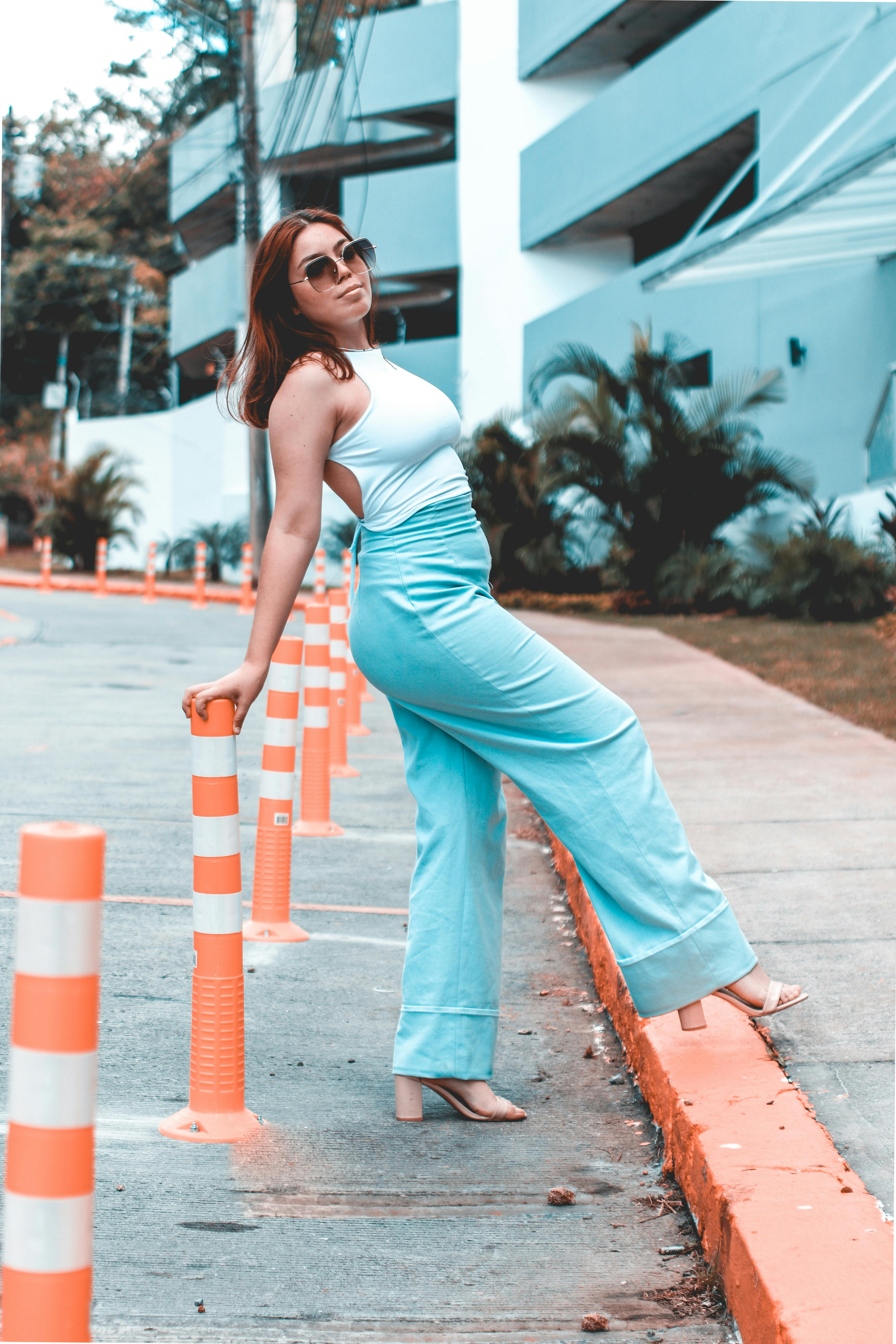 Woman Posing on Street · Free Stock Photo