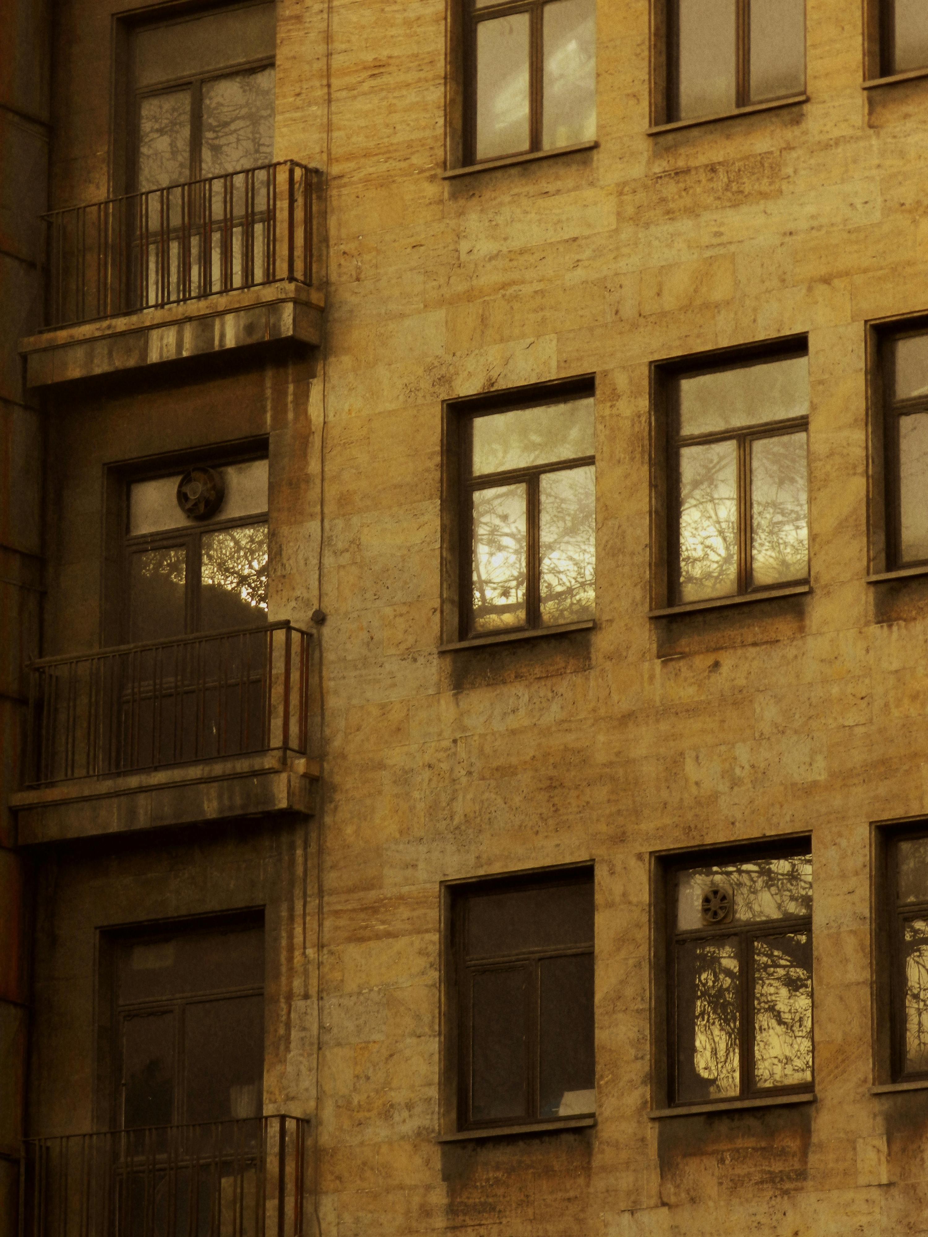 Exterior of a Residential Building with Irregular Windows · Free Stock ...