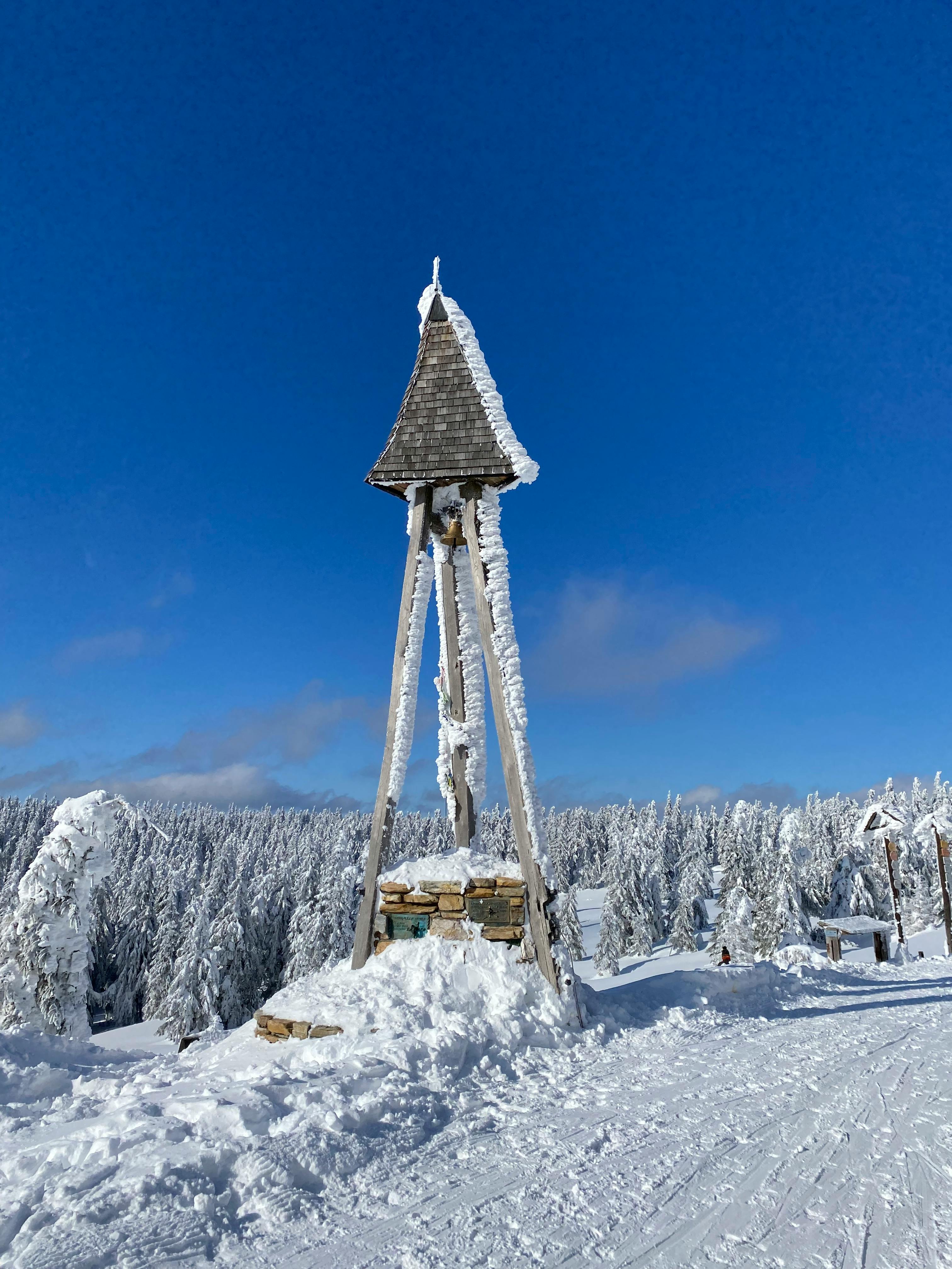 Mountain Bell Tower in Winter · Free Stock Photo