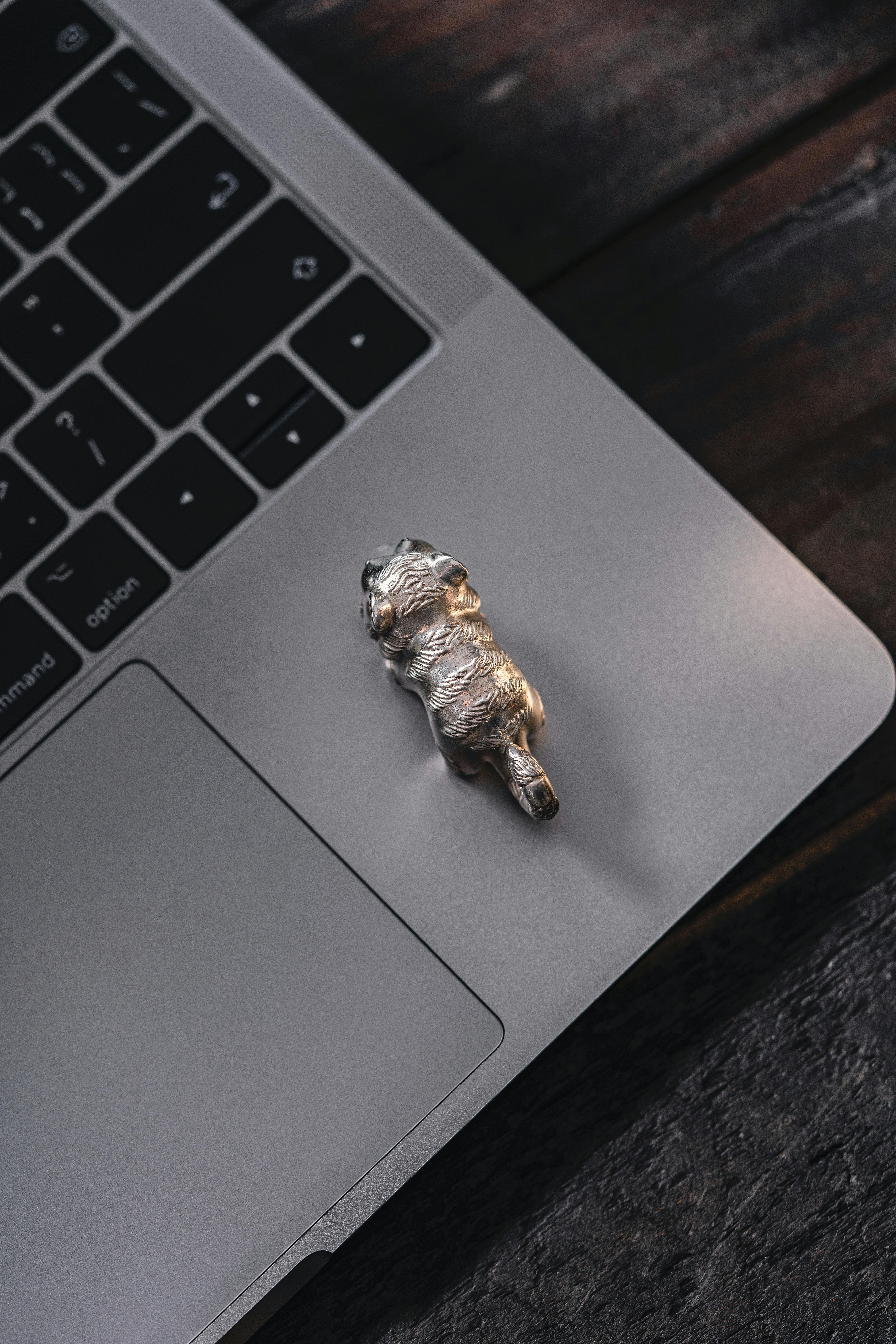 Tiger Figurine on Laptop · Free Stock Photo