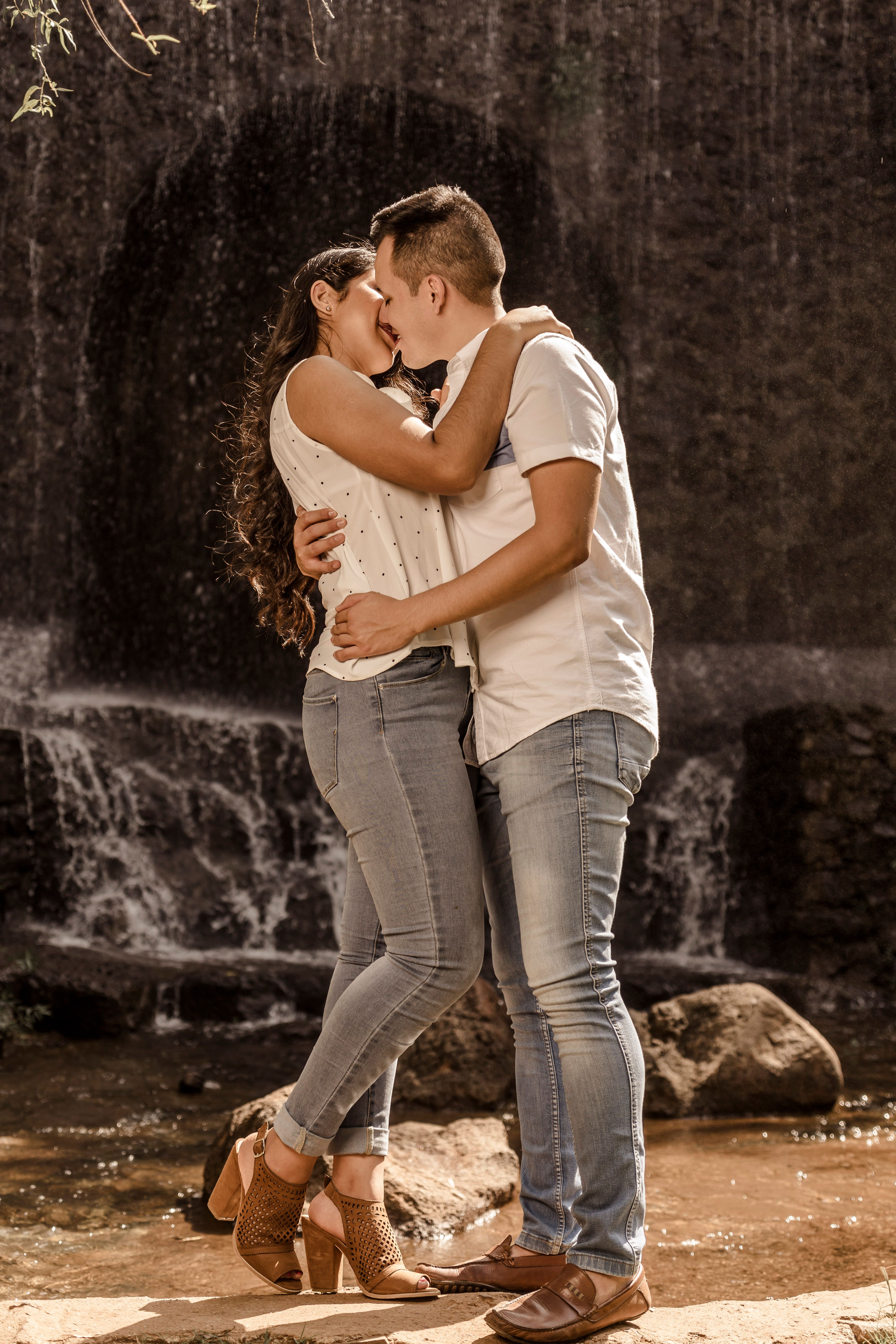 Standing Couple Kissing · Free Stock Photo