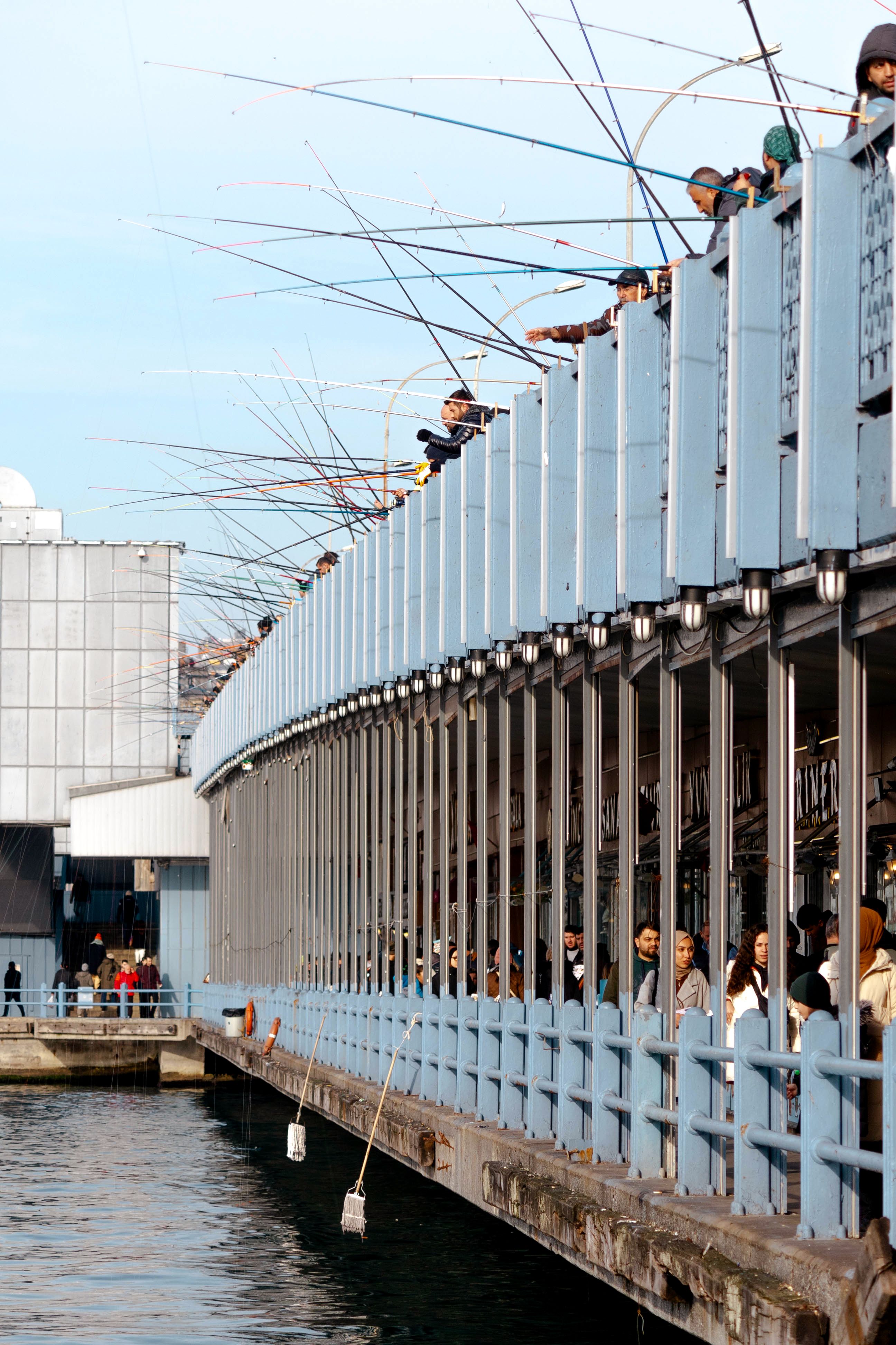 People Fishing on Bridge · Free Stock Photo