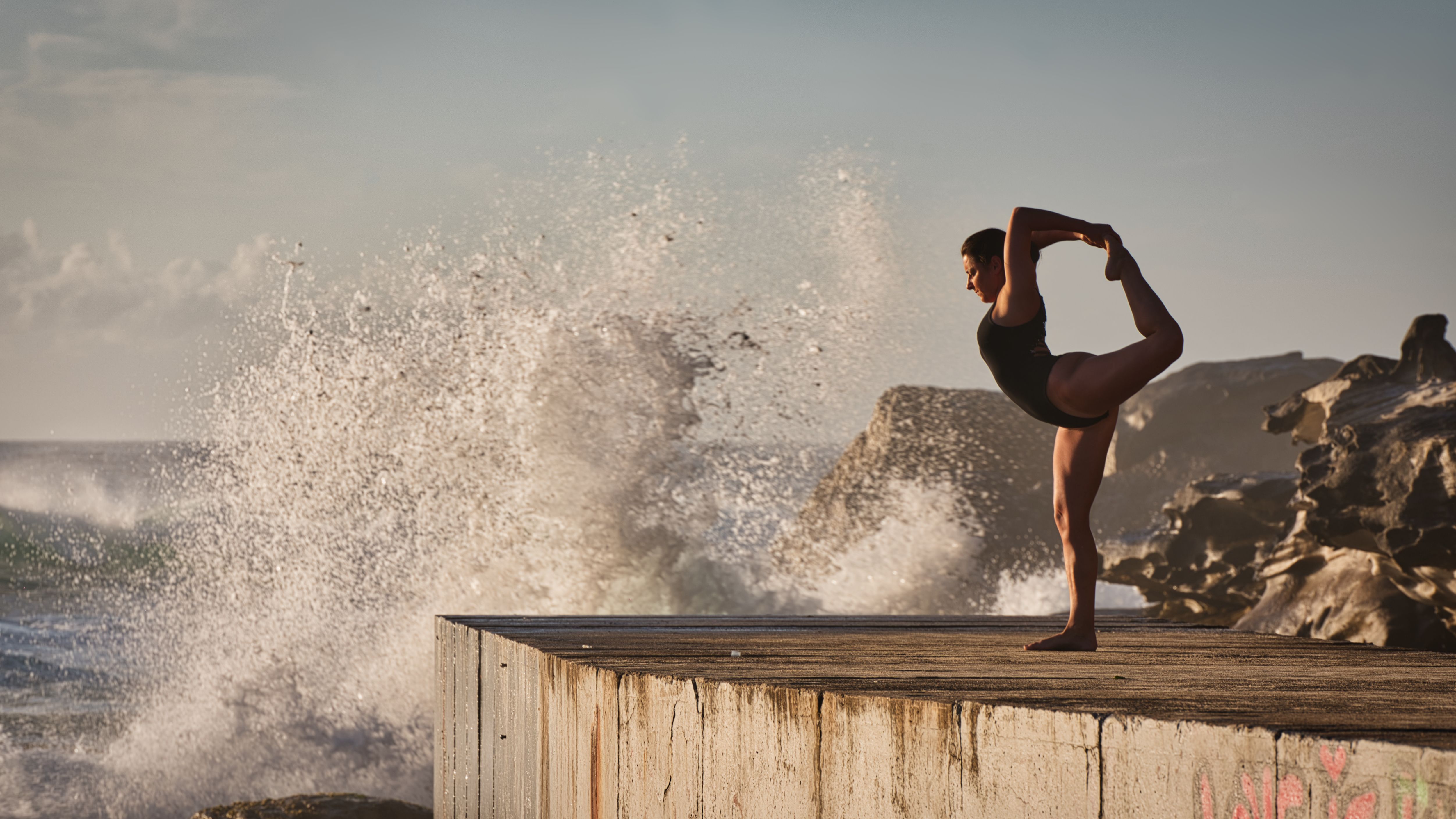 Beautiful yoga by the ocean · Free Stock Photo