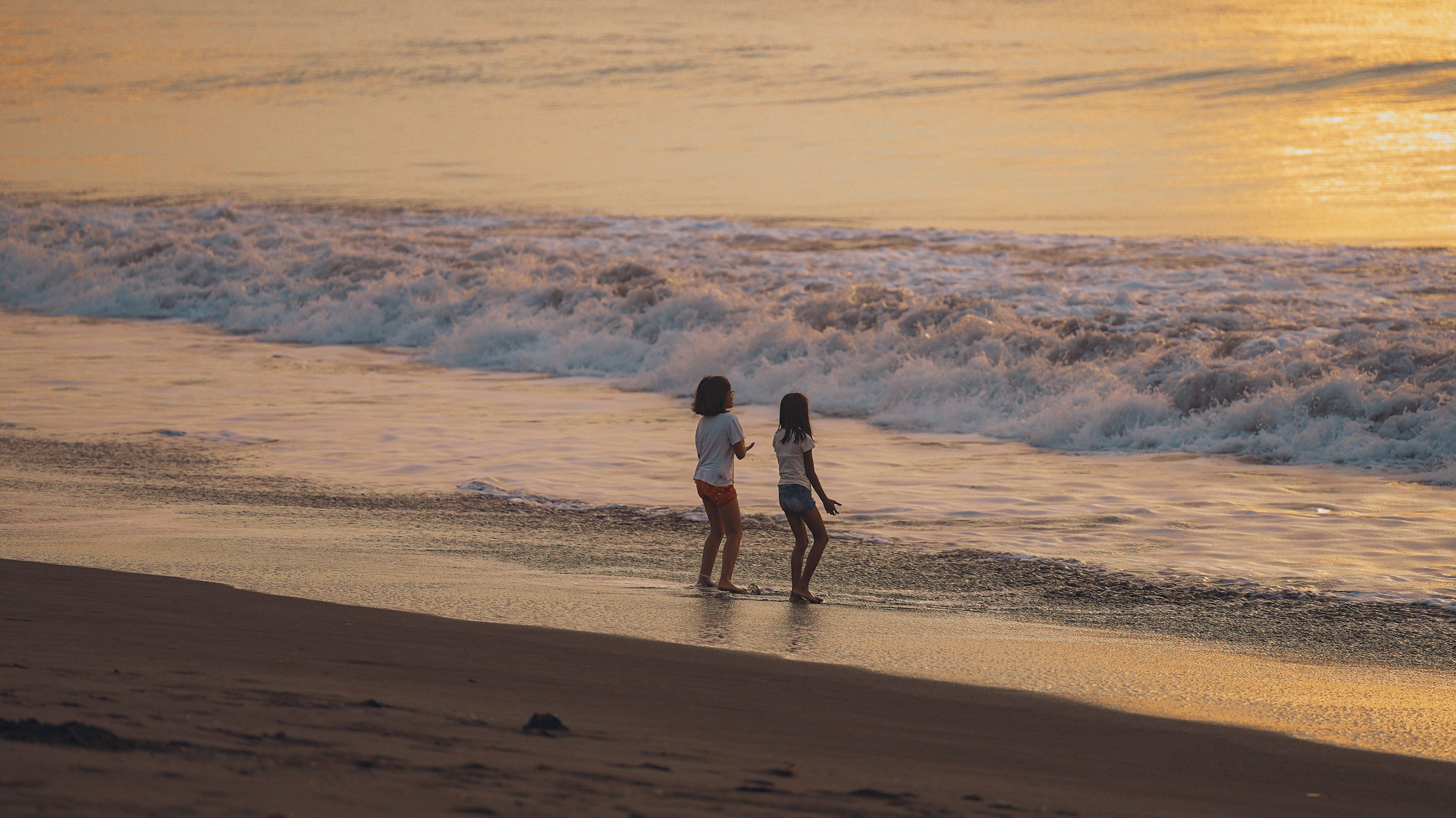 Children on the Beach at Sunset · Free Stock Photo