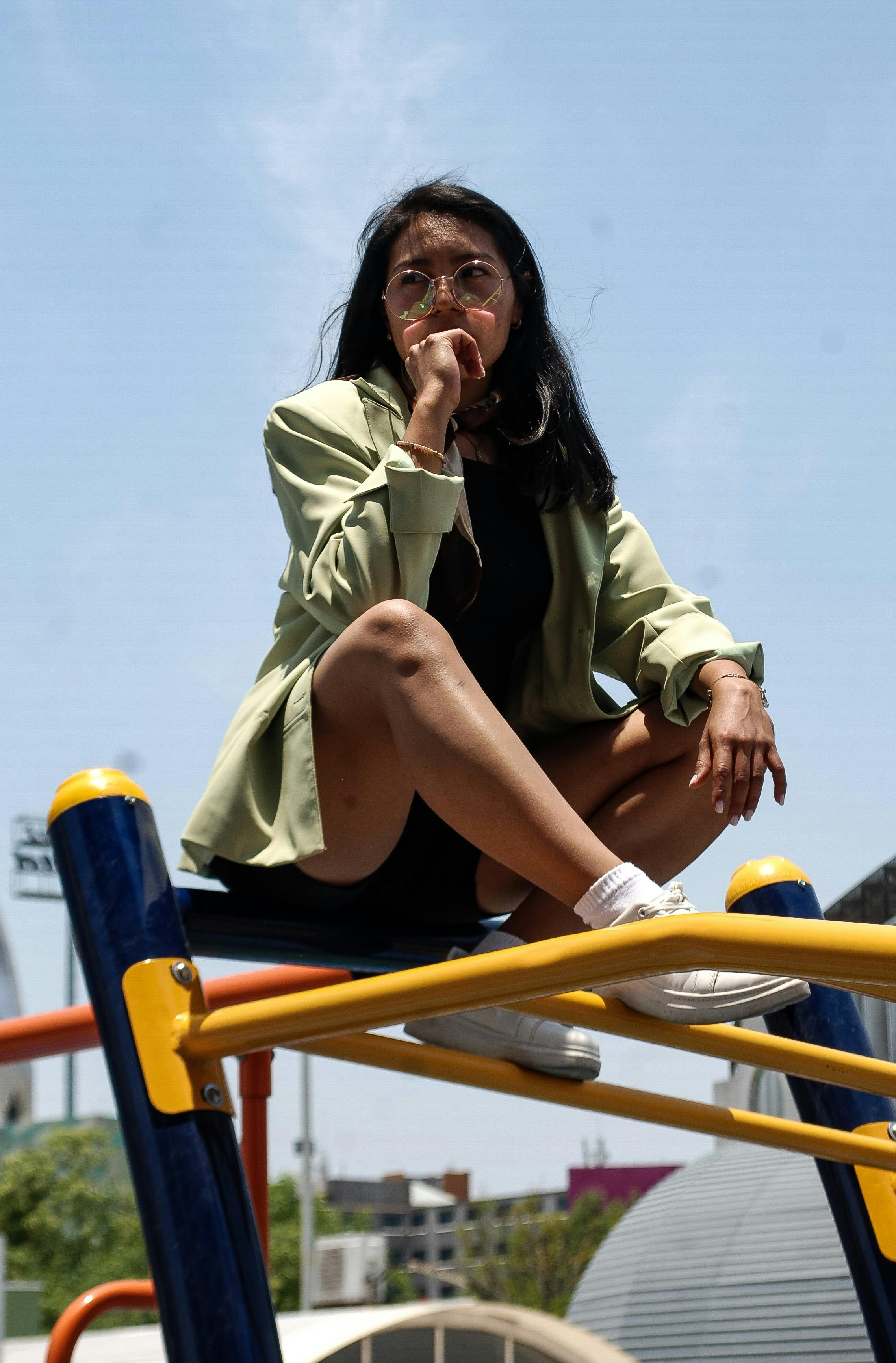 A Woman Sitting on Floor Hugging Leg · Free Stock Photo