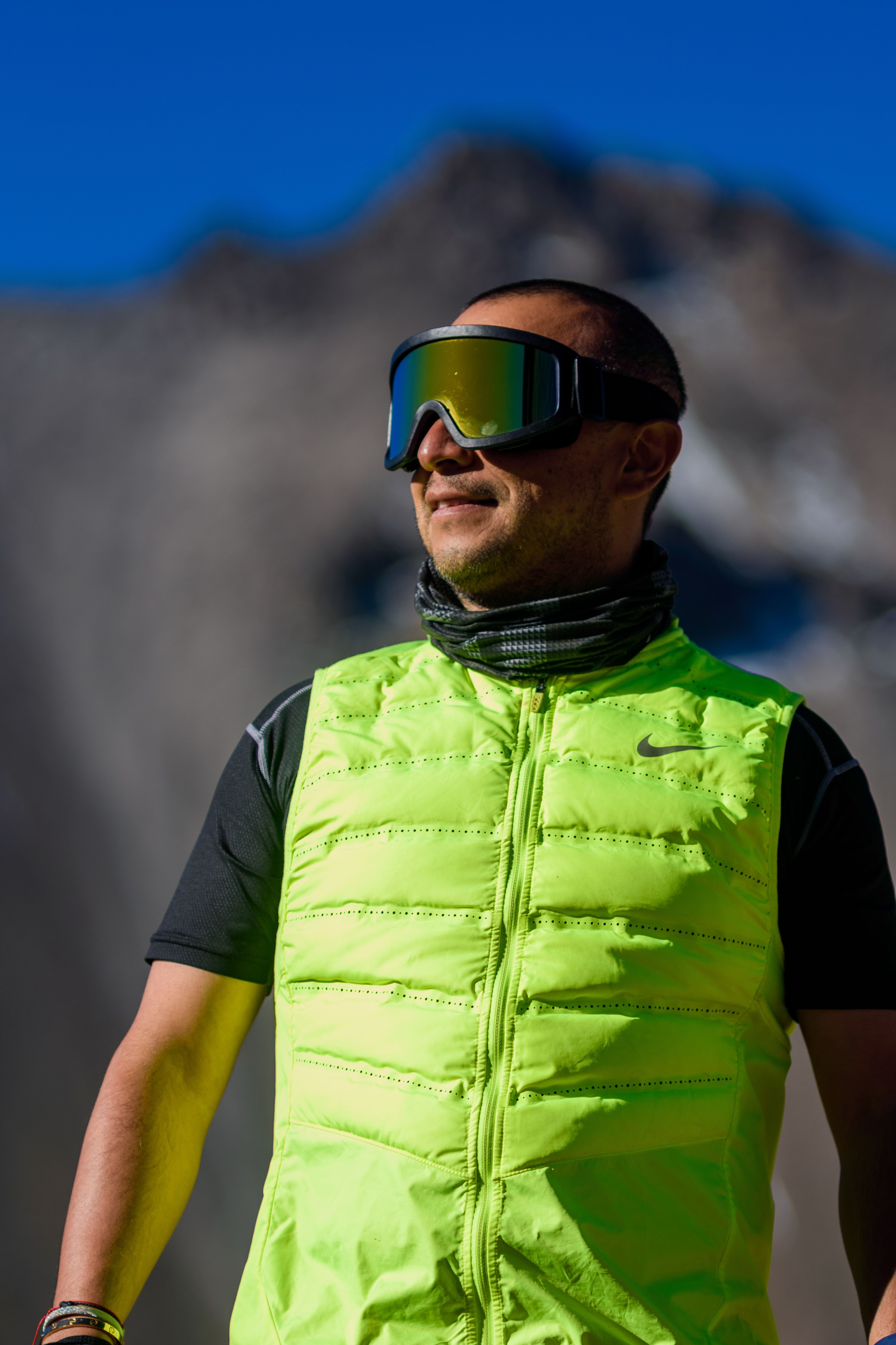 Man Posing in Vest and Goggles · Free Stock Photo