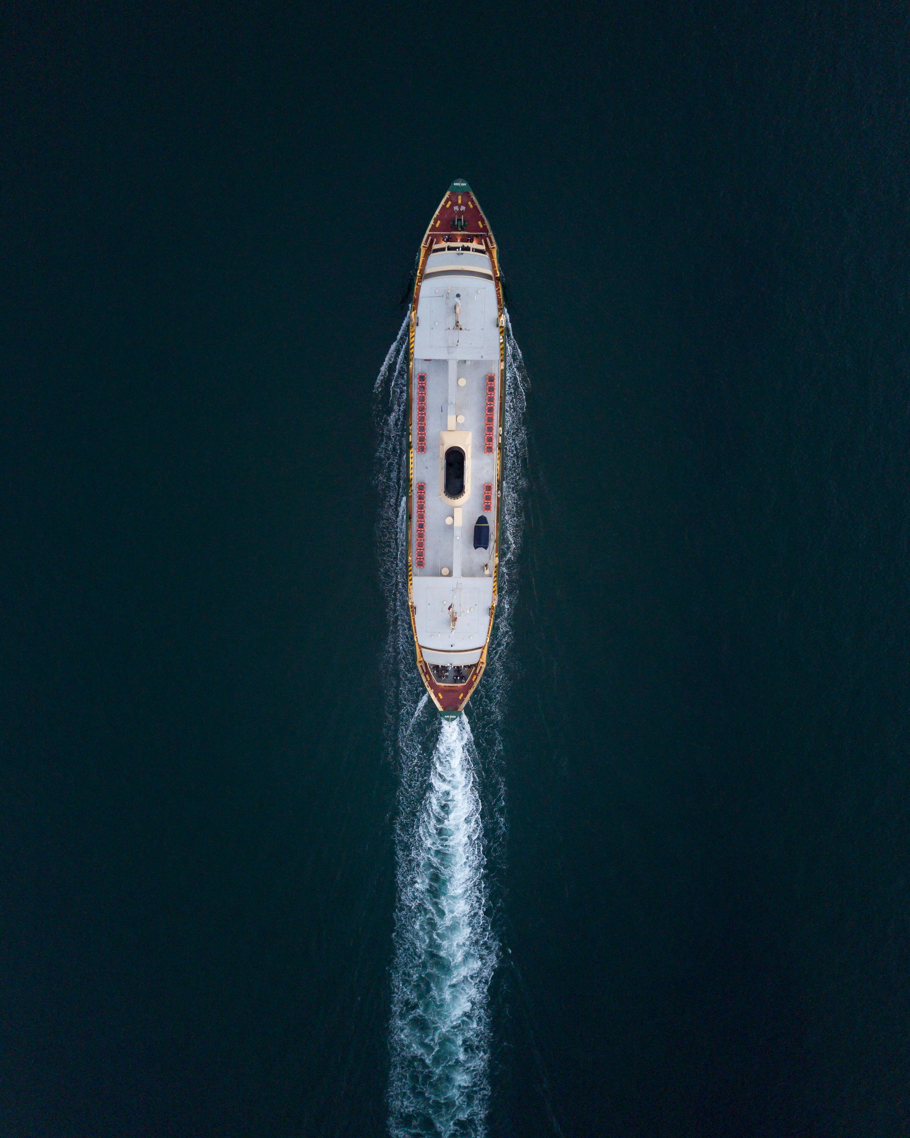 Aerial View of Ship on Body of Water · Free Stock Photo