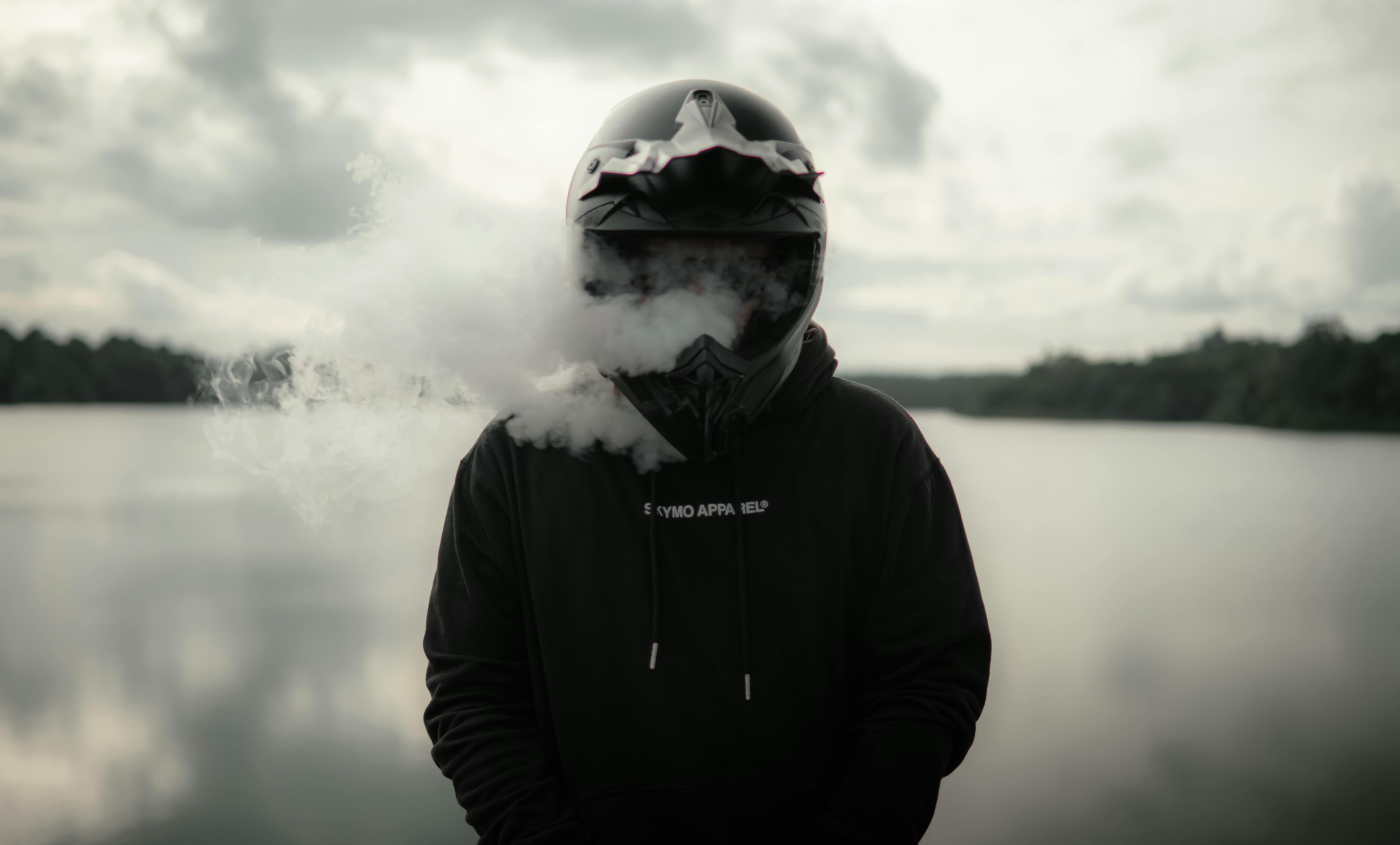 Photo of a Man with Smoke Coming out of his Safety Helmet · Free Stock ...