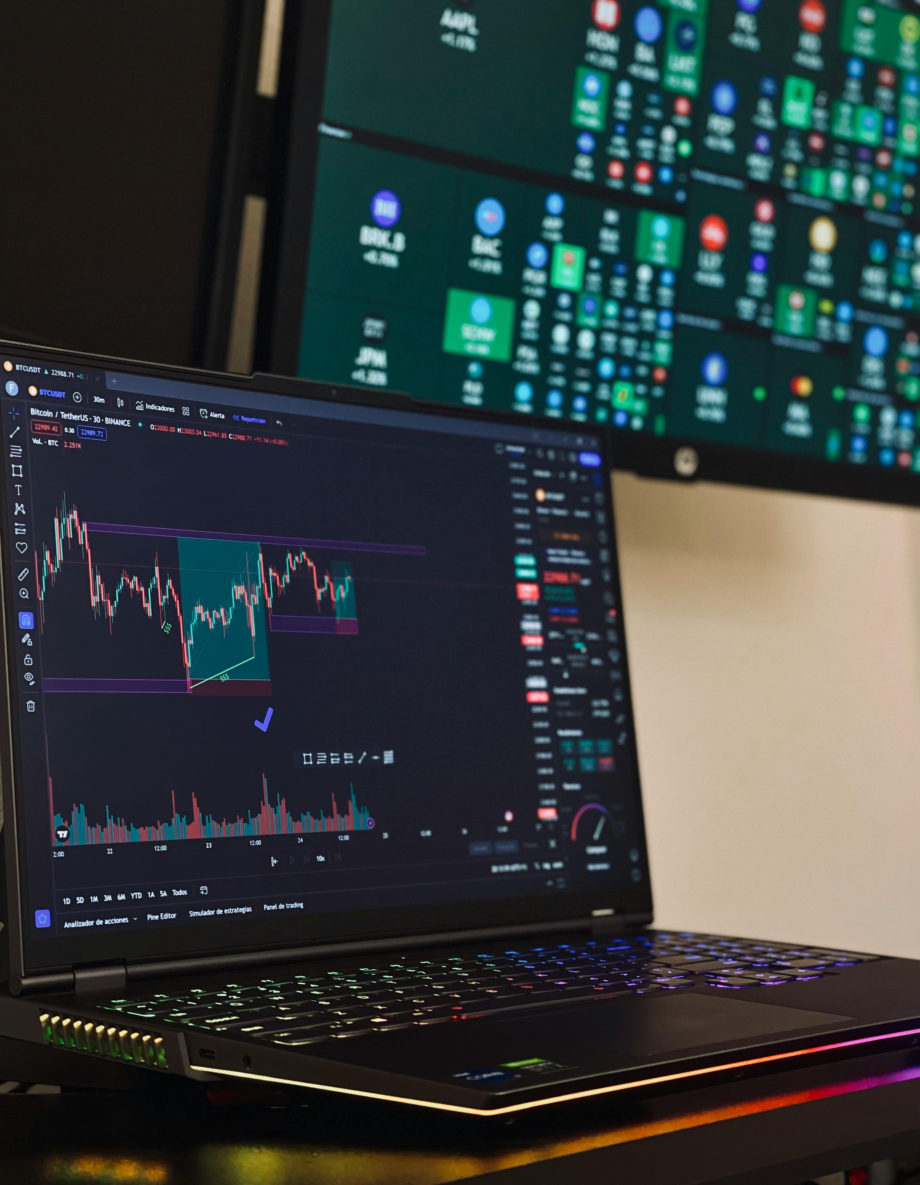 Cryptocurrency Chart Displayed on a Laptop · Free Stock Photo