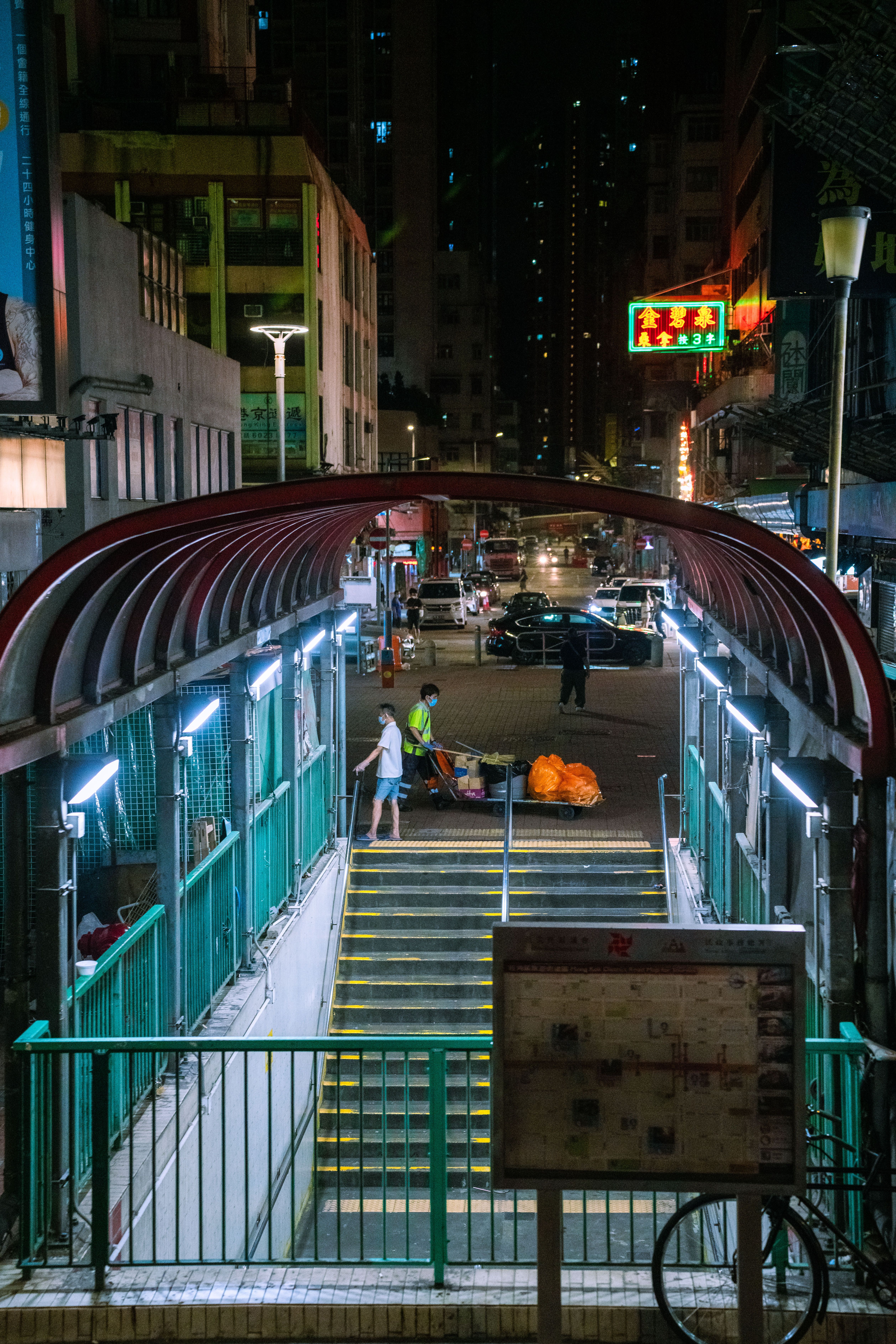 Subway Entrance at Night · Free Stock Photo