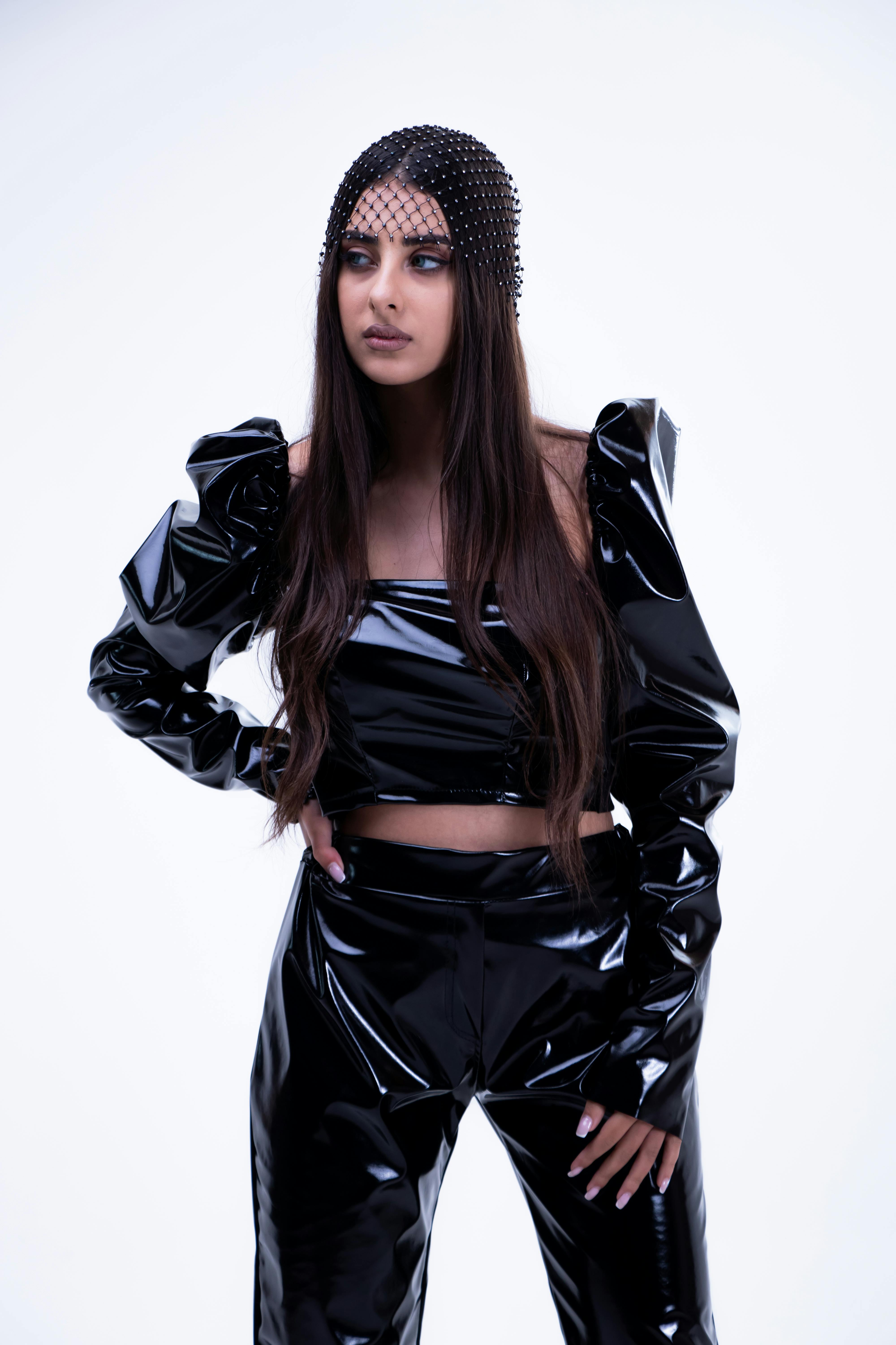 Woman in Vinyl Latex Black Outfit · Free Stock Photo