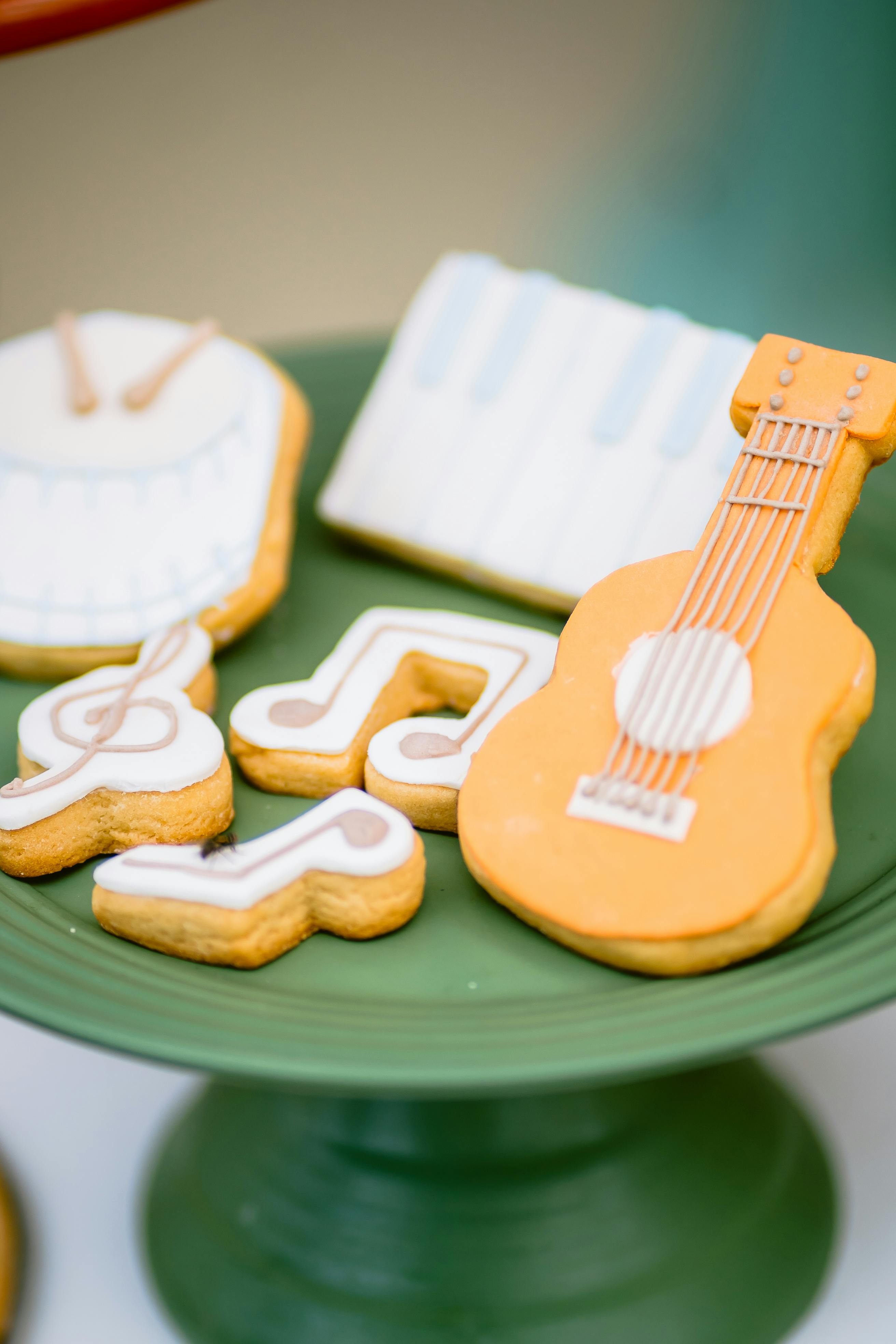 Cookies with Icing in the Shape of Musical Instruments and Notes · Free ...