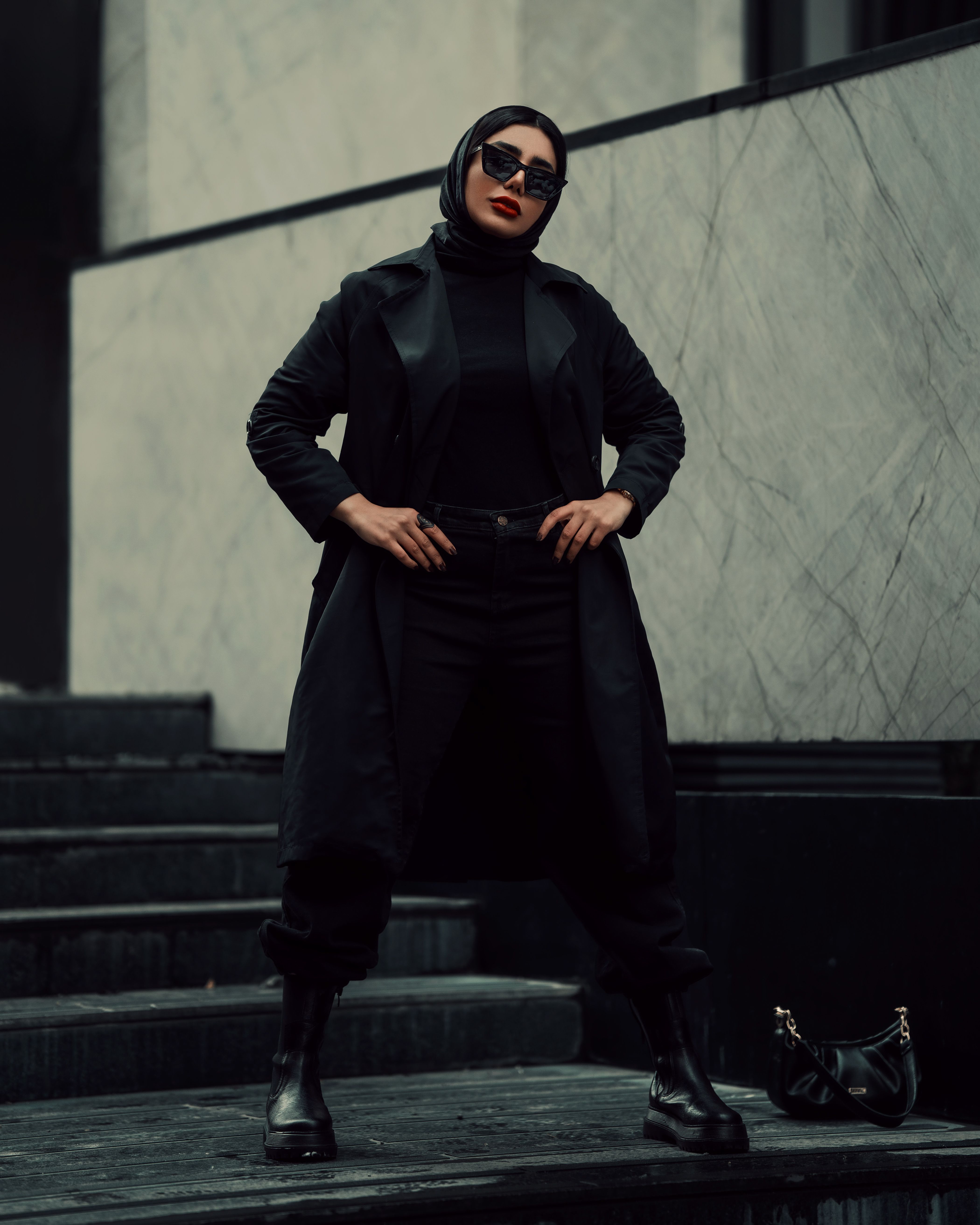 Model in Hijab and Black Clothes · Free Stock Photo