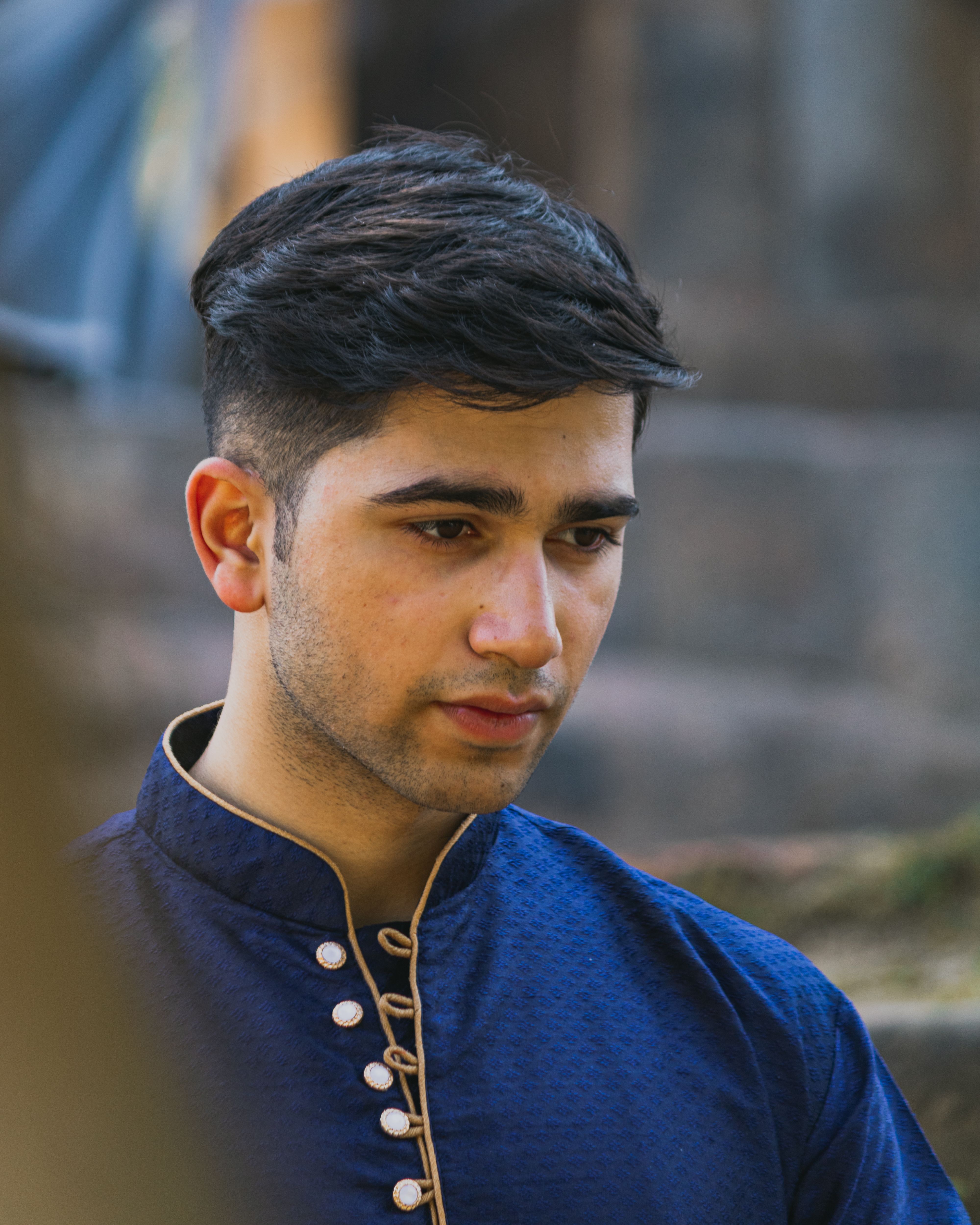 Wind Blown Black Hair Hair of a Man Outdoor · Free Stock Photo
