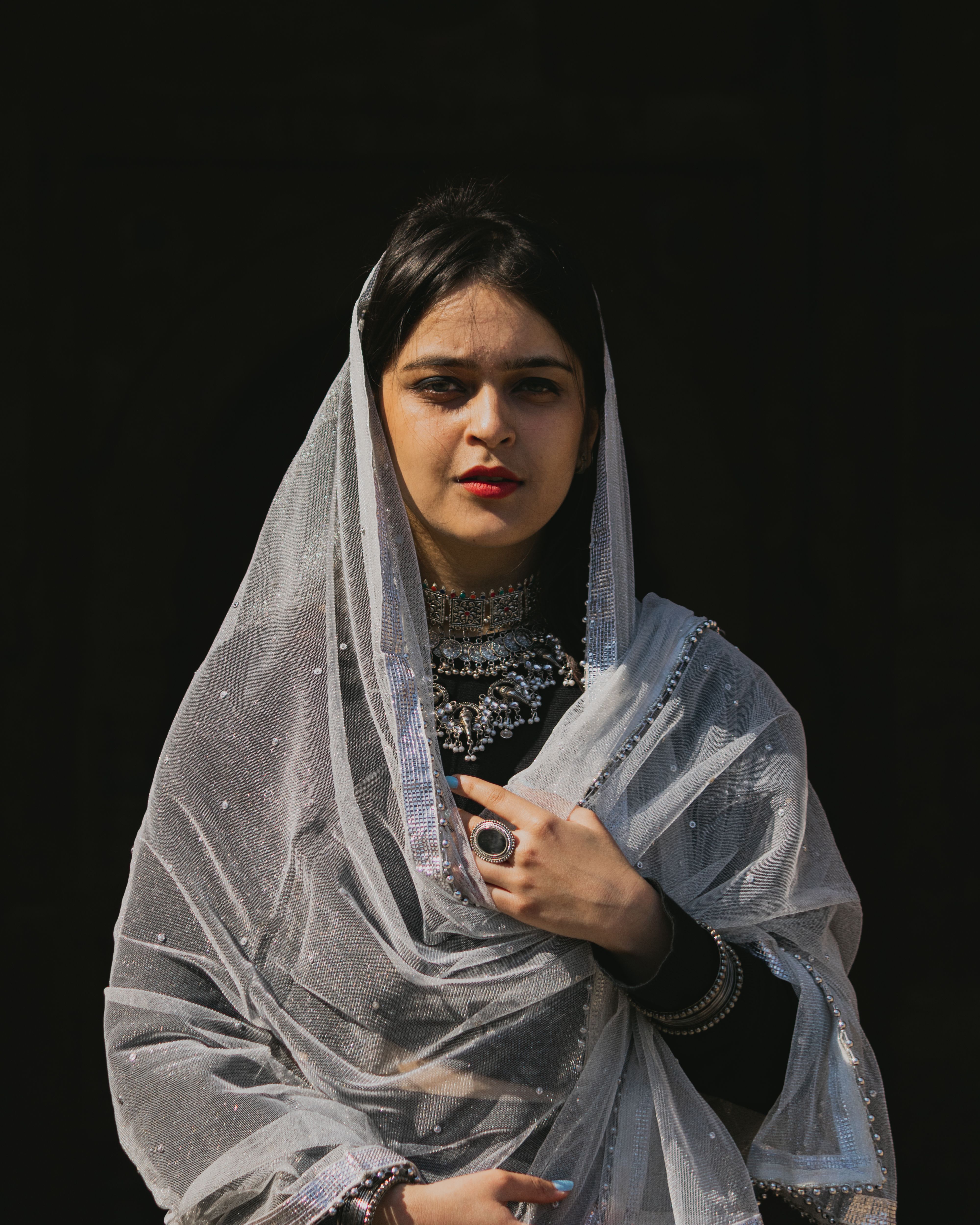 Brunette Woman with Hijab Portrait · Free Stock Photo