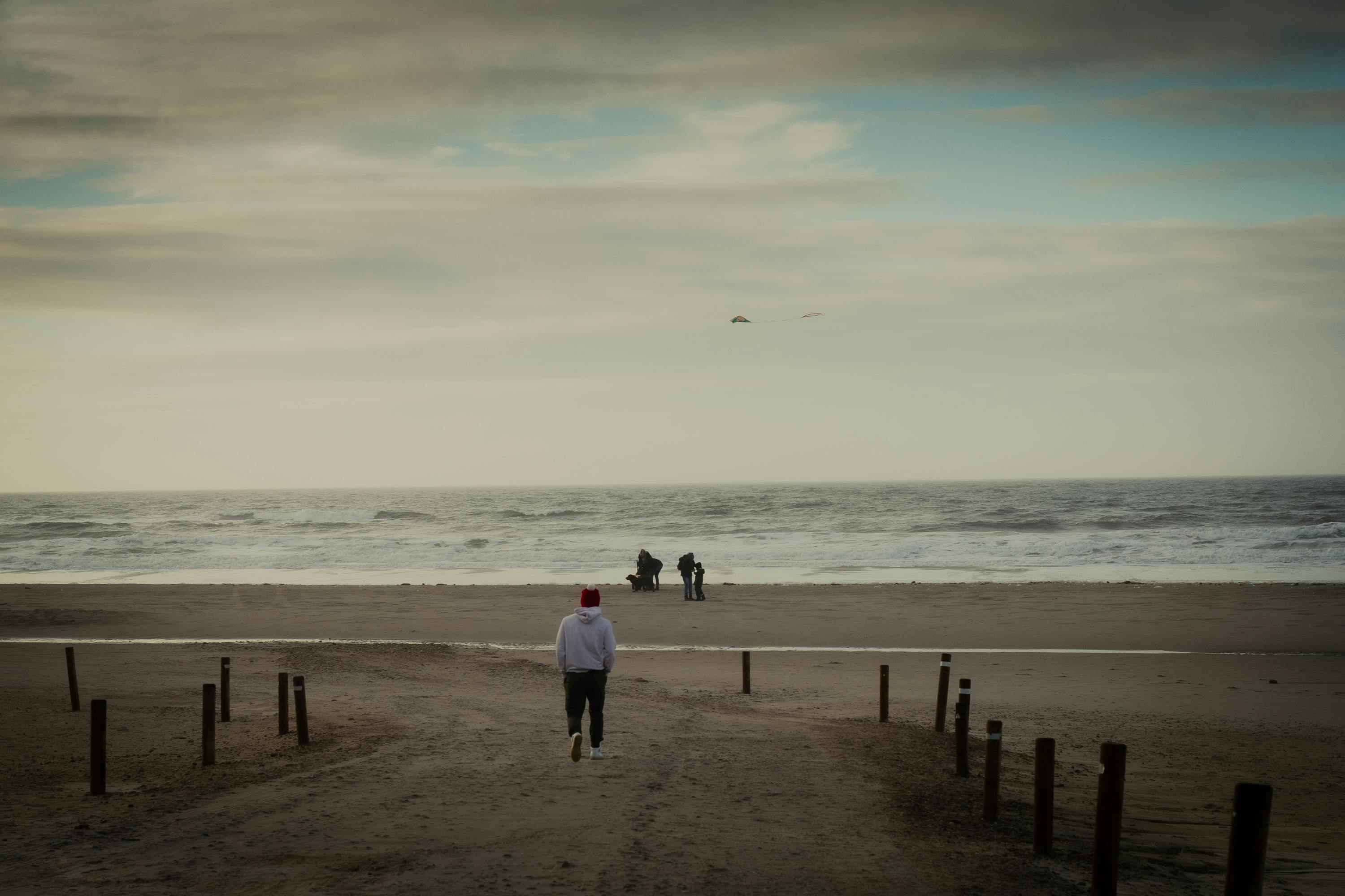 Man Walking on Sand Beach on Sunset · Free Stock Photo