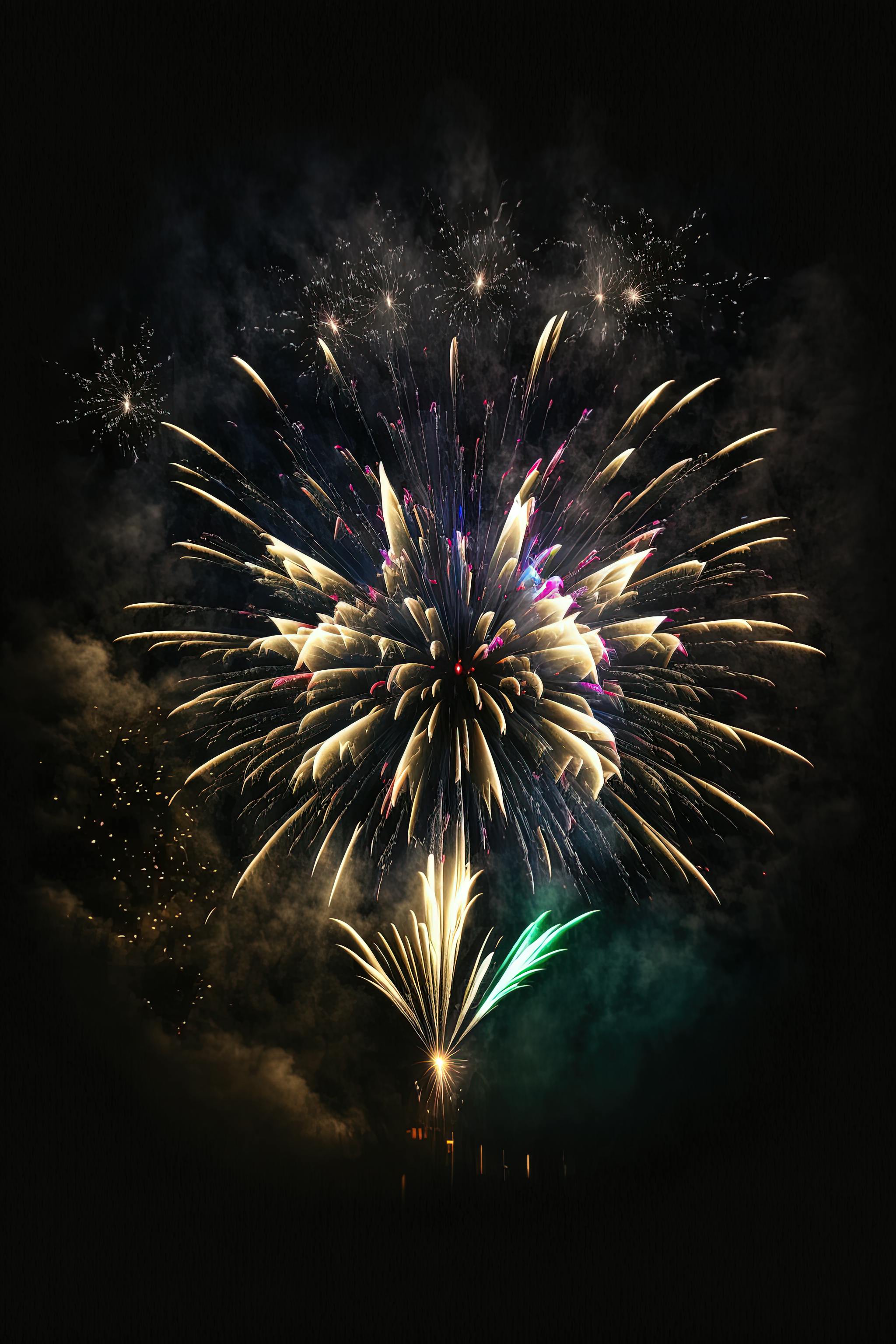 Night with Fireworks · Free Stock Photo