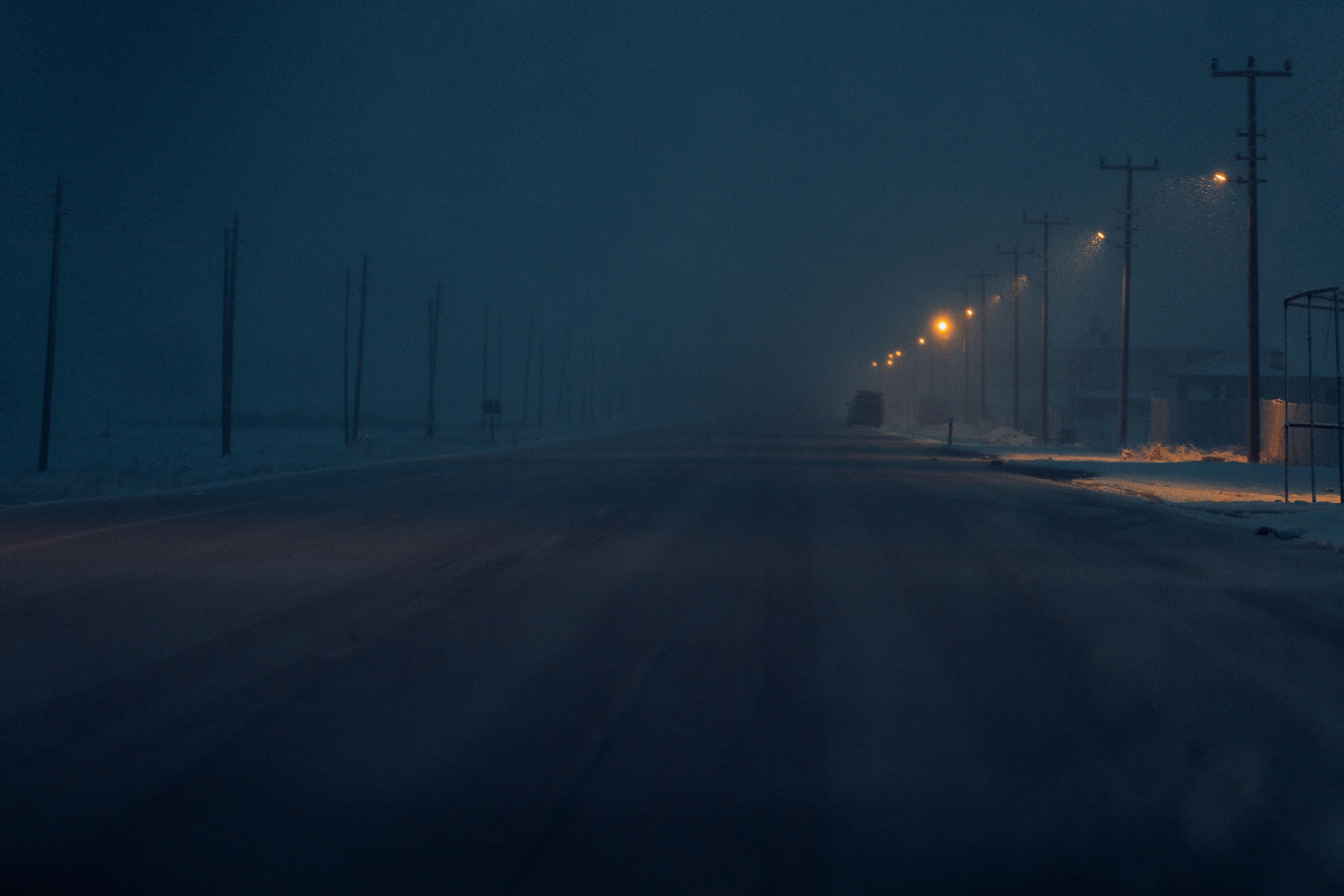 An Empty Road at Night · Free Stock Photo