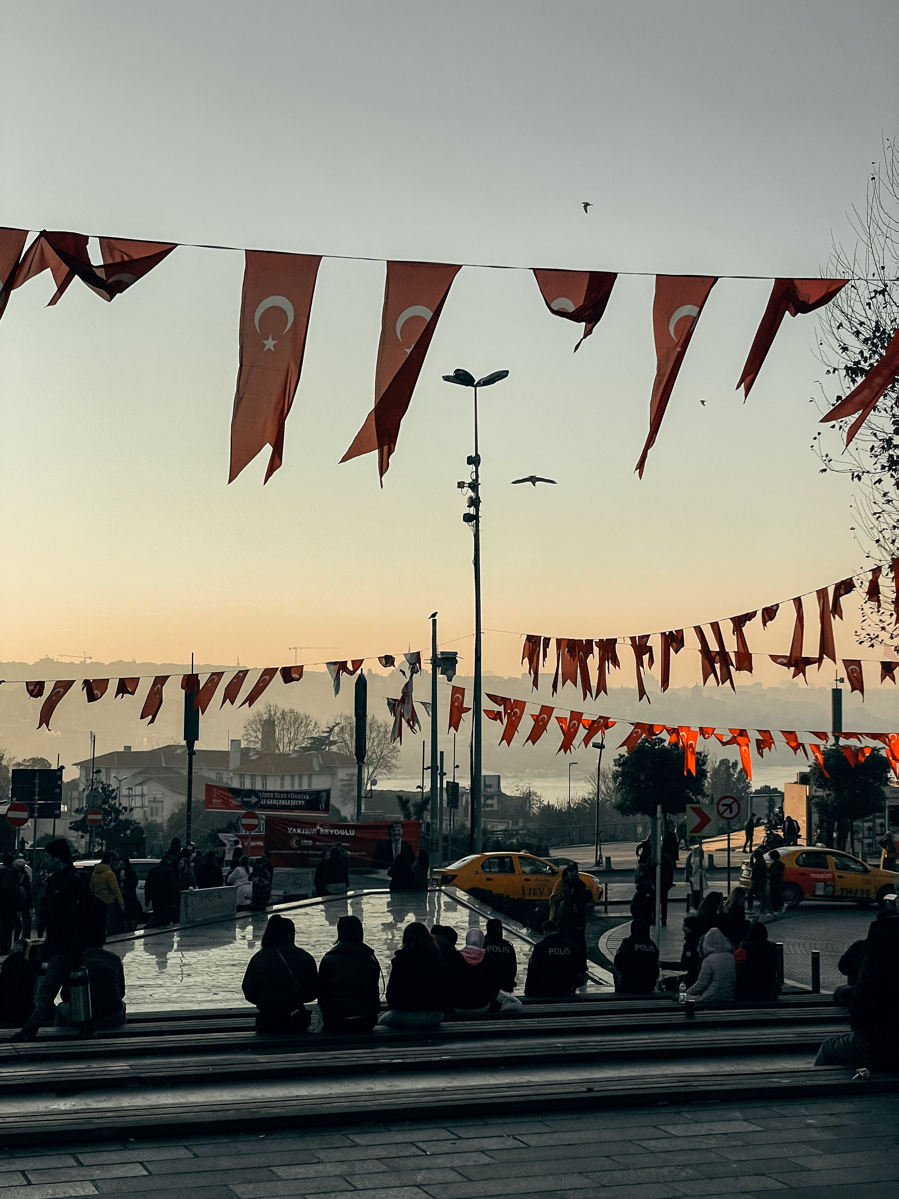Turkish Flags over Town Square in Istanbul · Free Stock Photo
