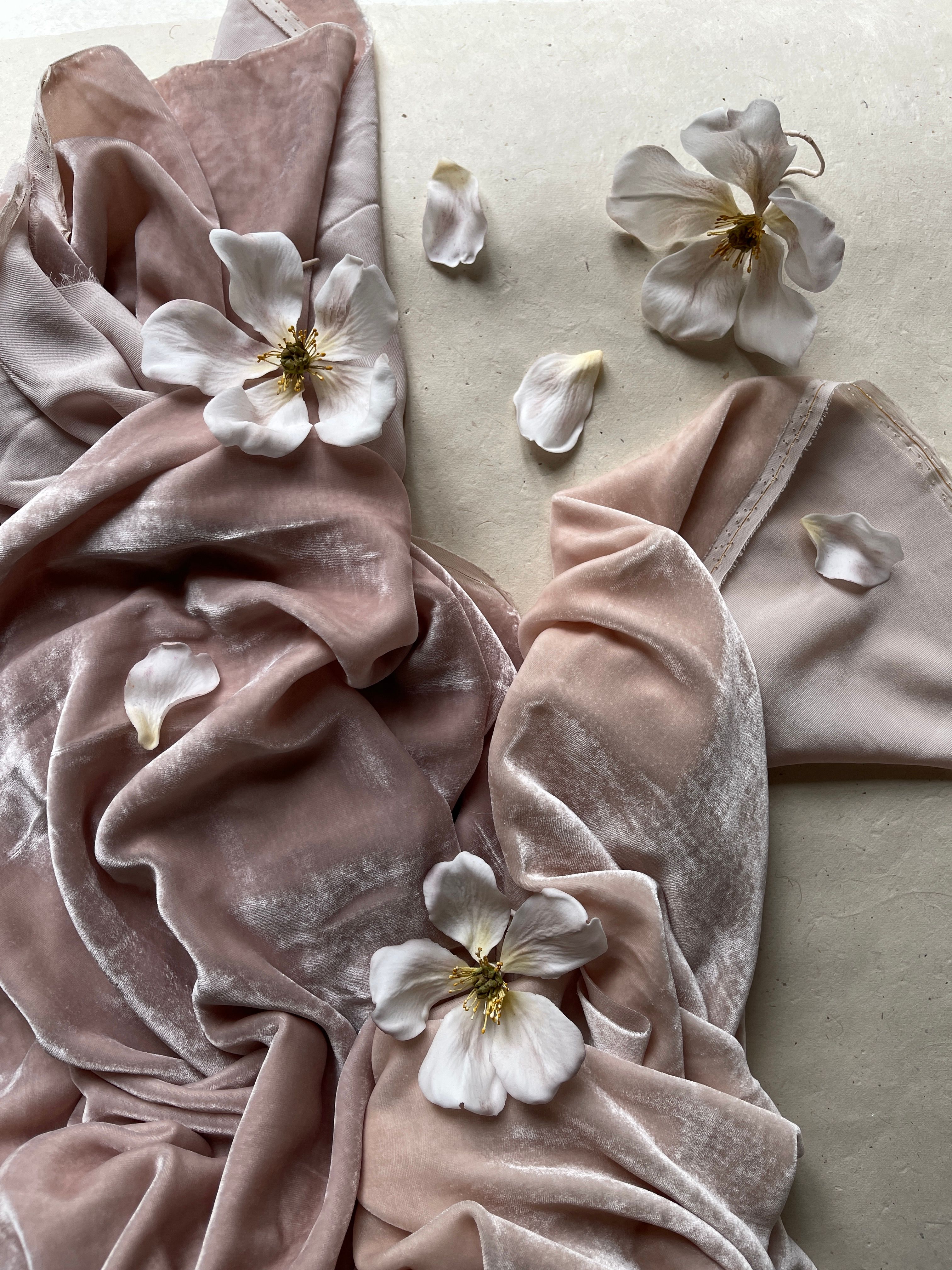 White Flowers on Silk Fabric · Free Stock Photo