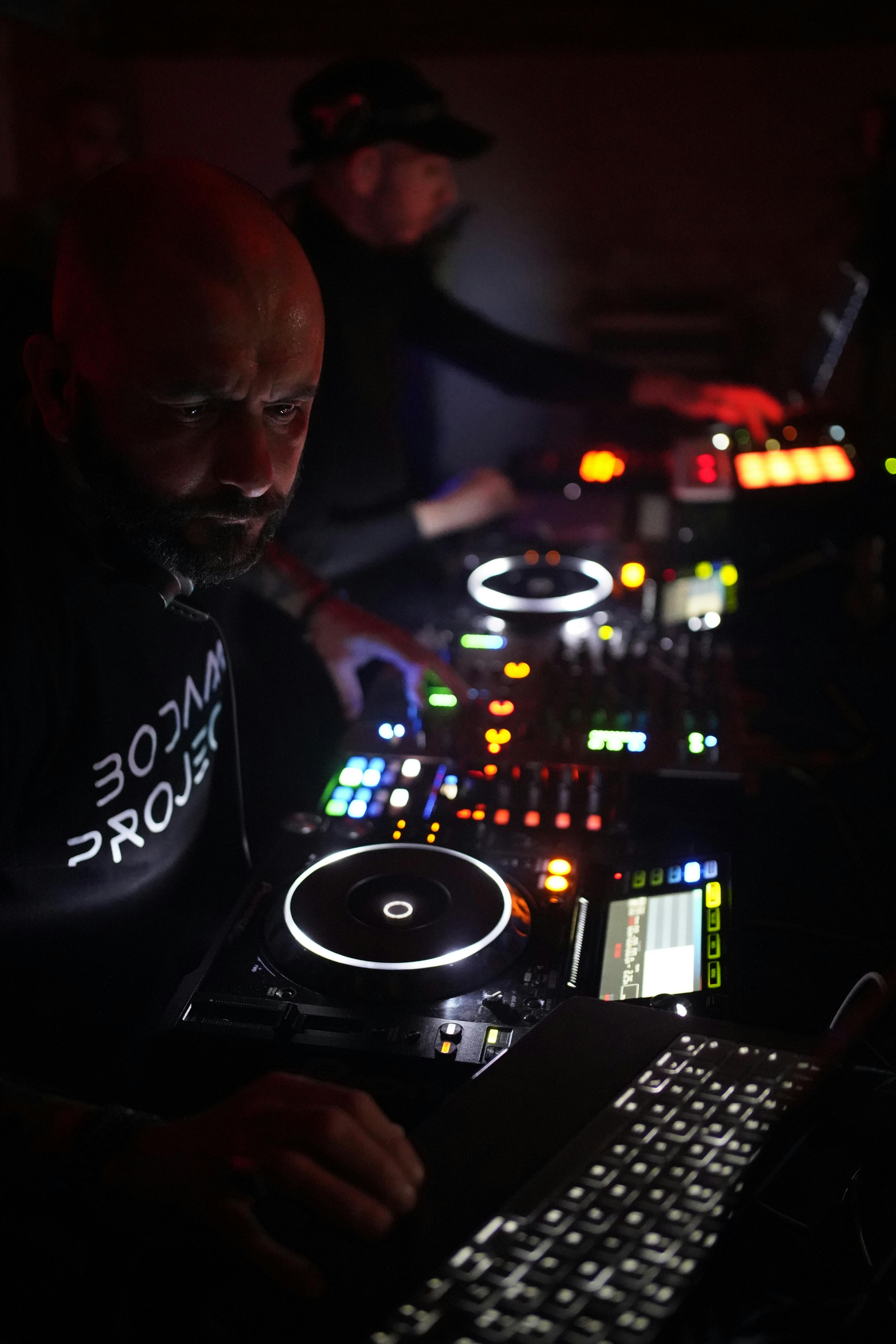DJs Using Sound Mixers at a Party in a Nightclub · Free Stock Photo