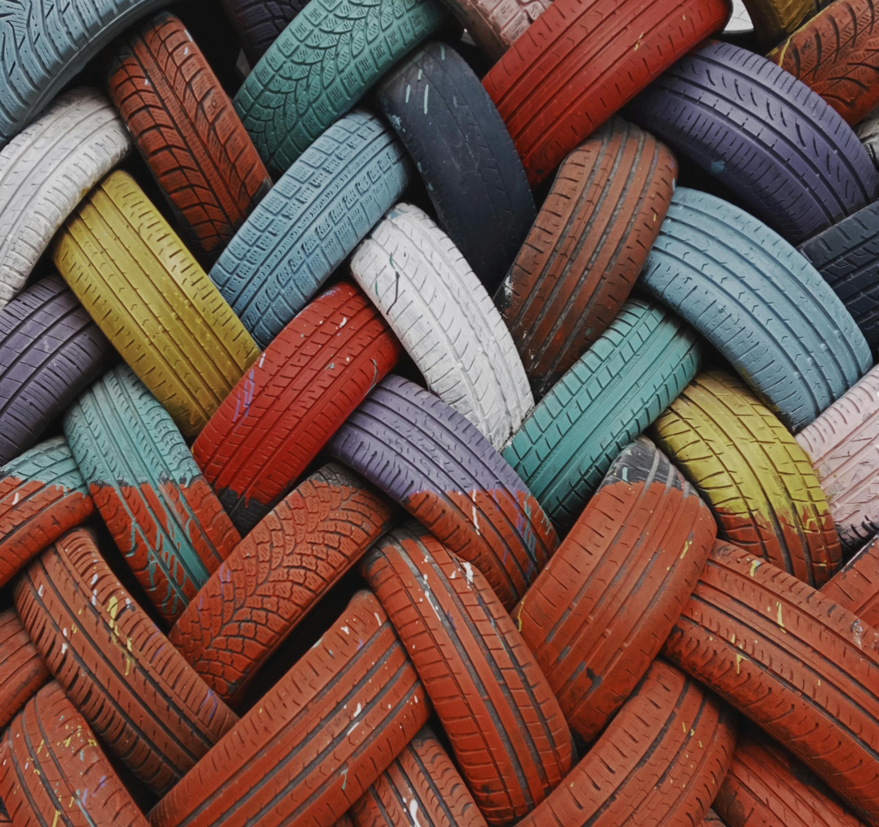 A Pattern from Colorful Tires · Free Stock Photo