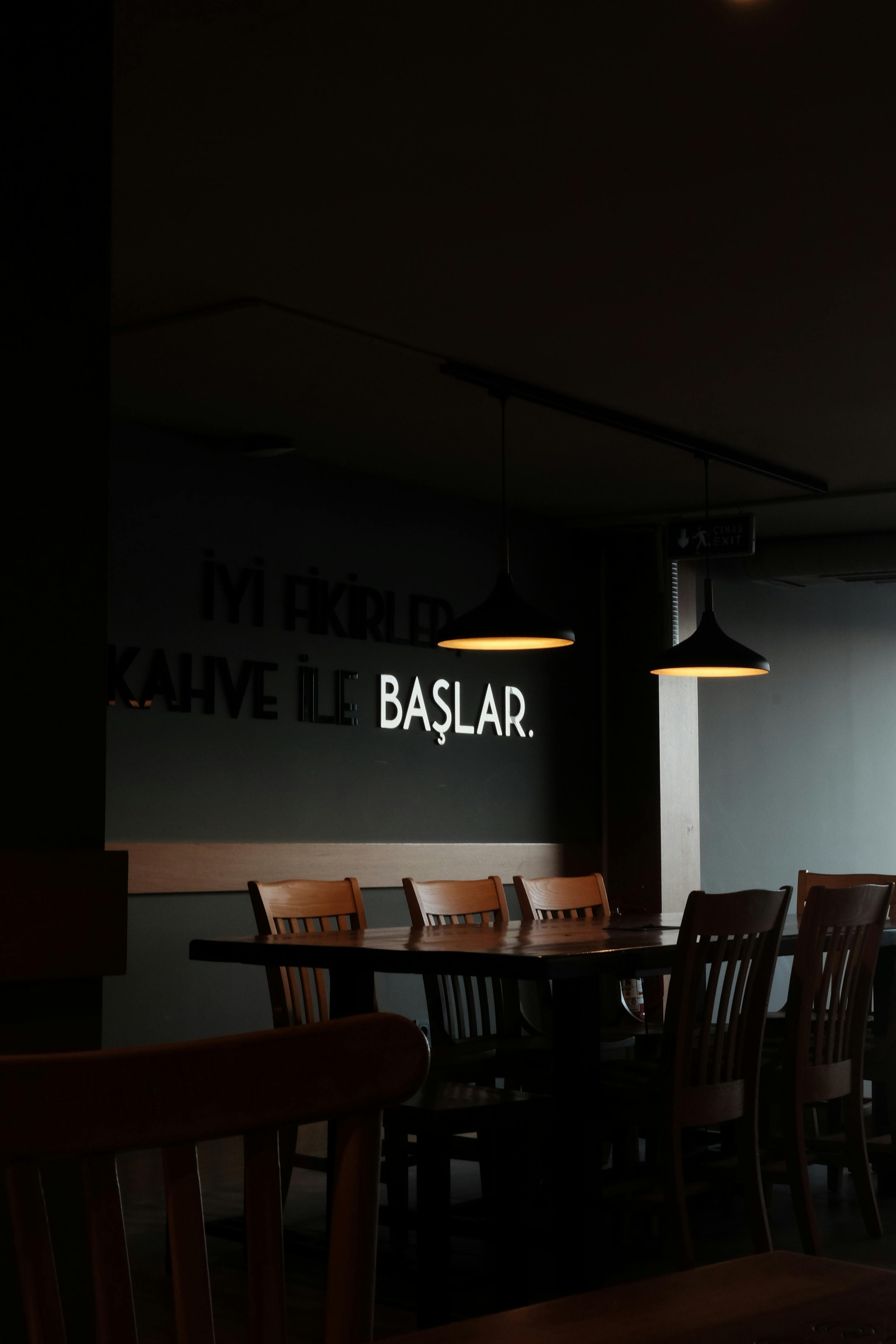 Dark Modern Interior of a Restaurant · Free Stock Photo