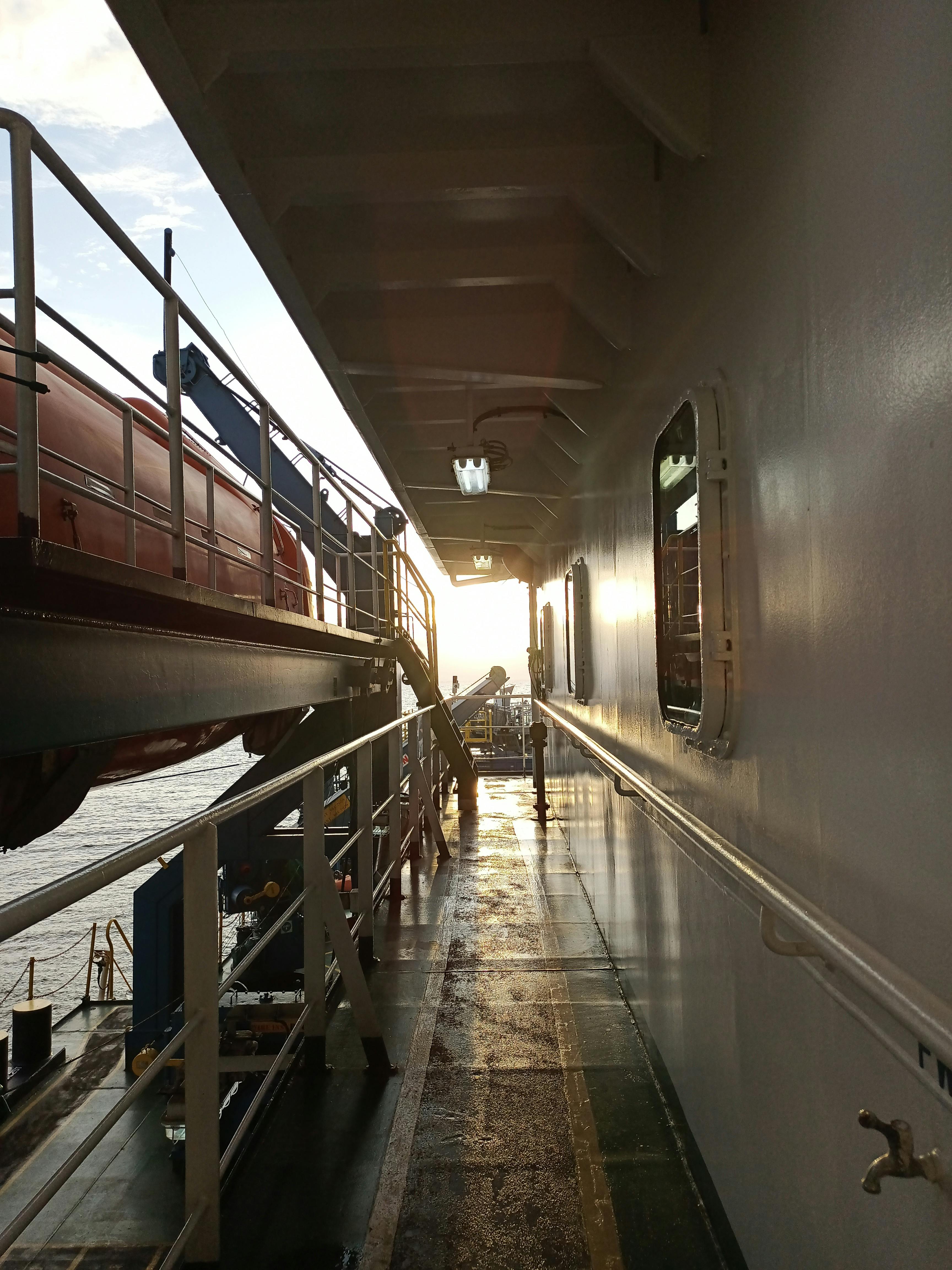 An Outdoor Passageway on a Ship · Free Stock Photo