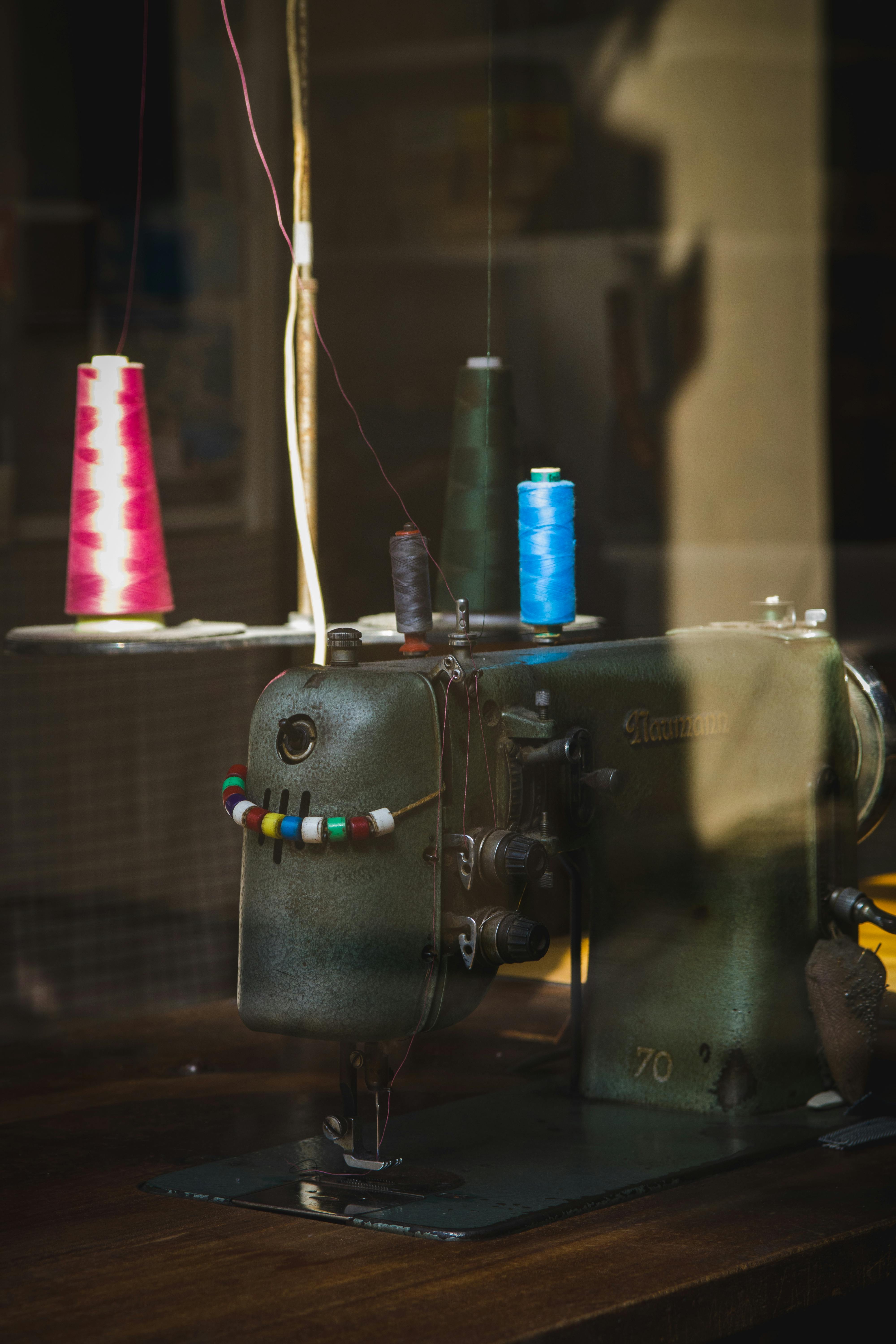 Colourful cookies and Flowers Left Around Vintage Sowing Machine · Free ...