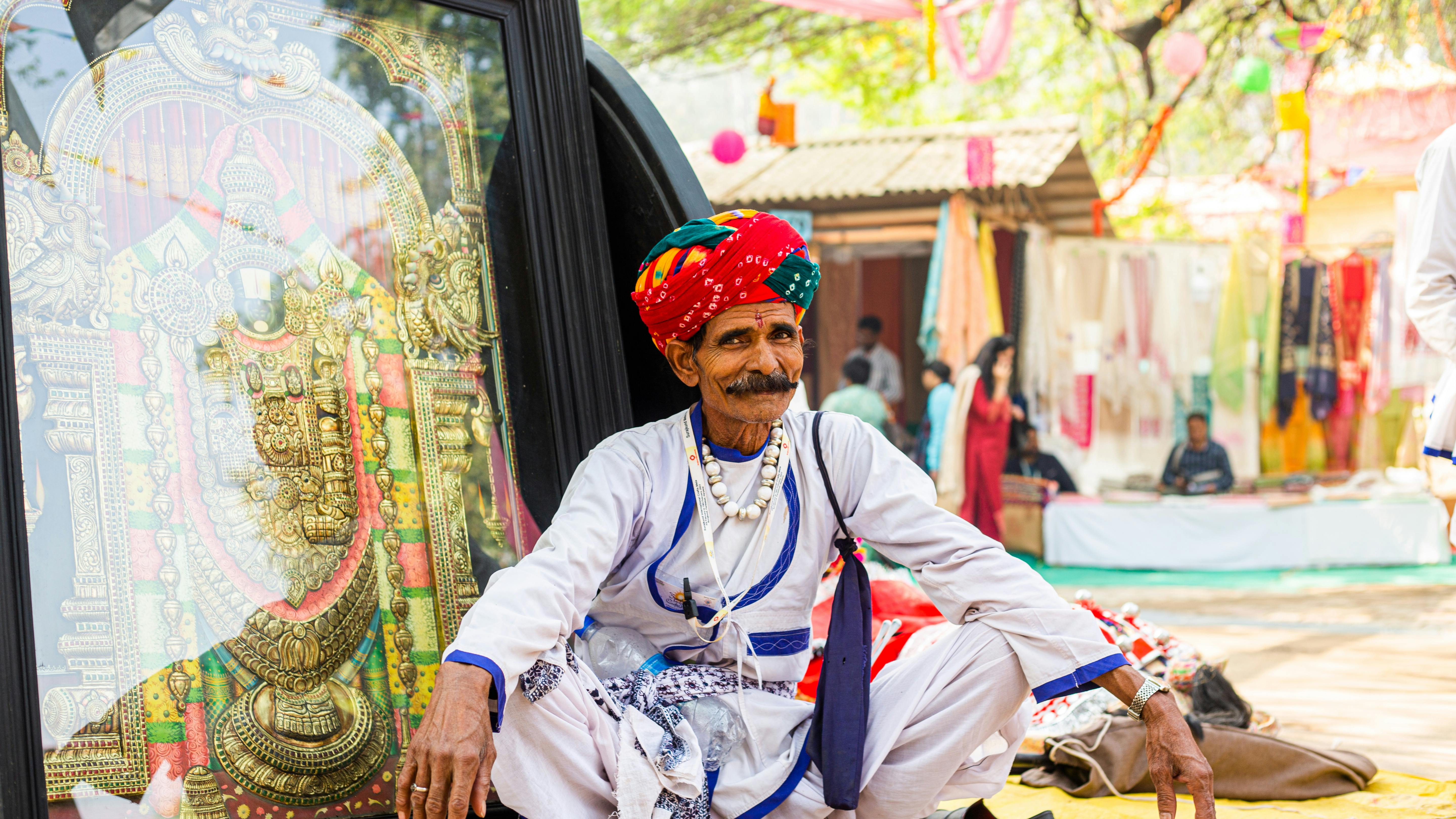 Busker in Traditional Clothing · Free Stock Photo