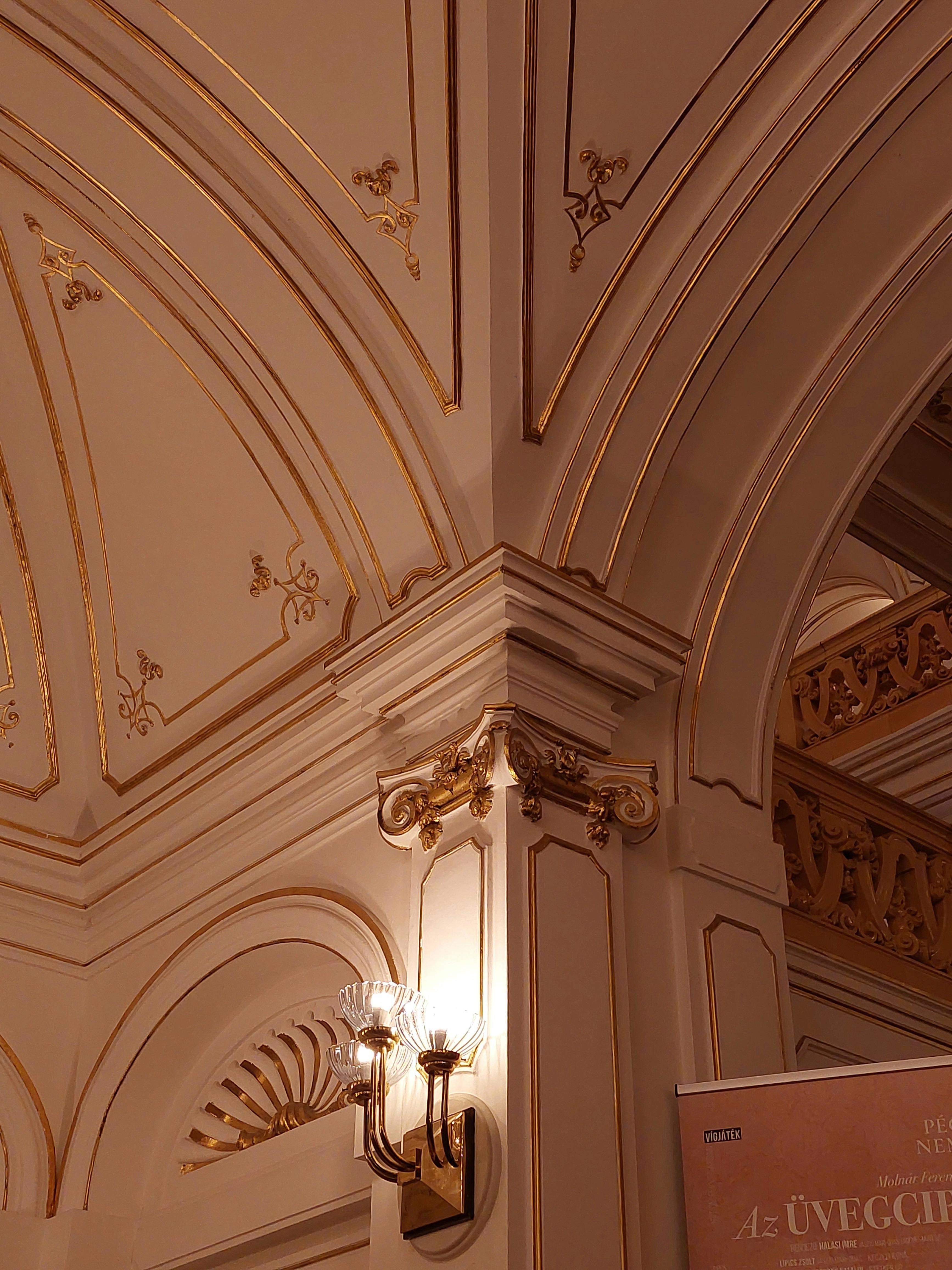 Old ornamental ceiling with arched window · Free Stock Photo