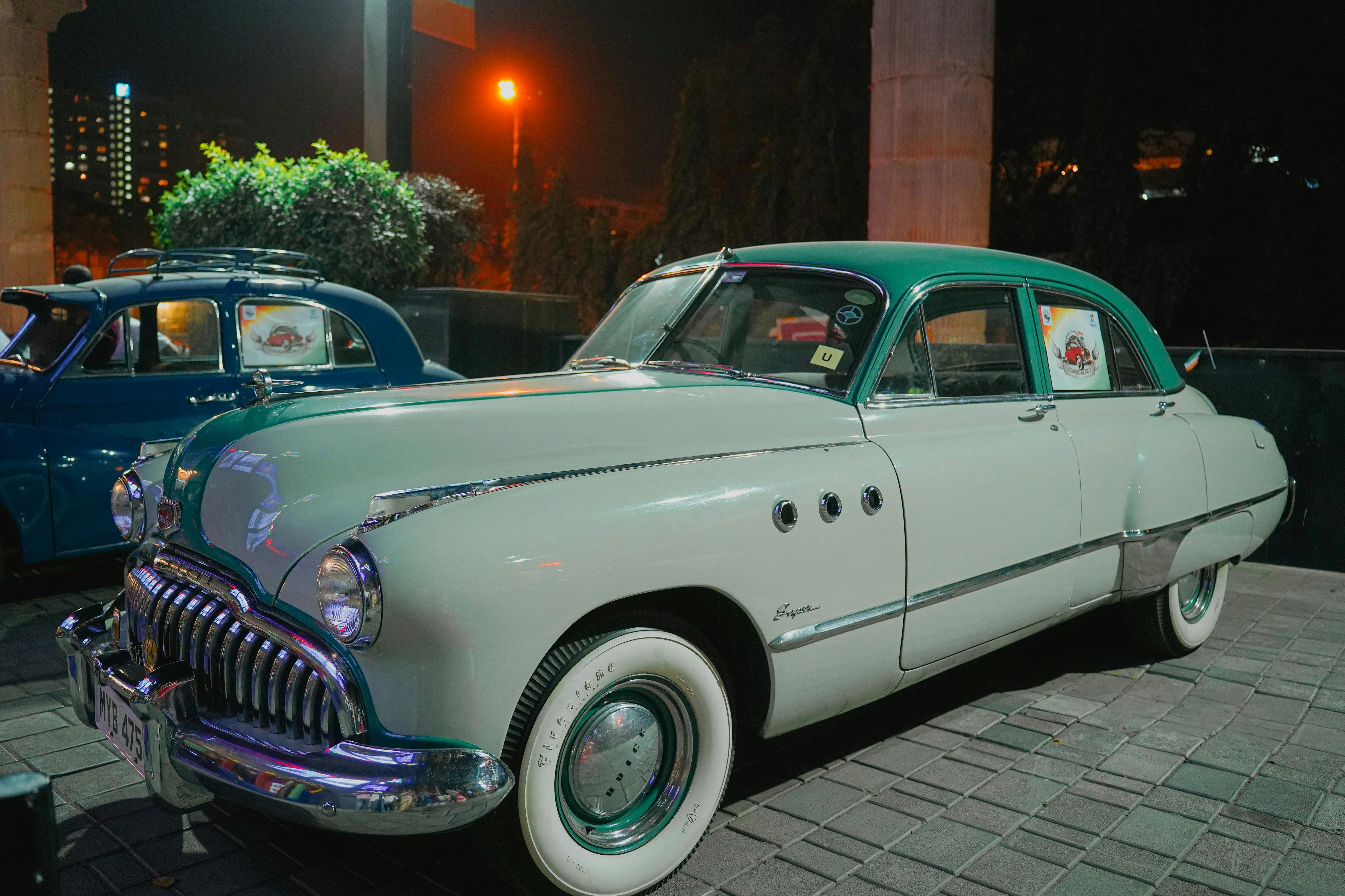 Classic Green Car on Street · Free Stock Photo