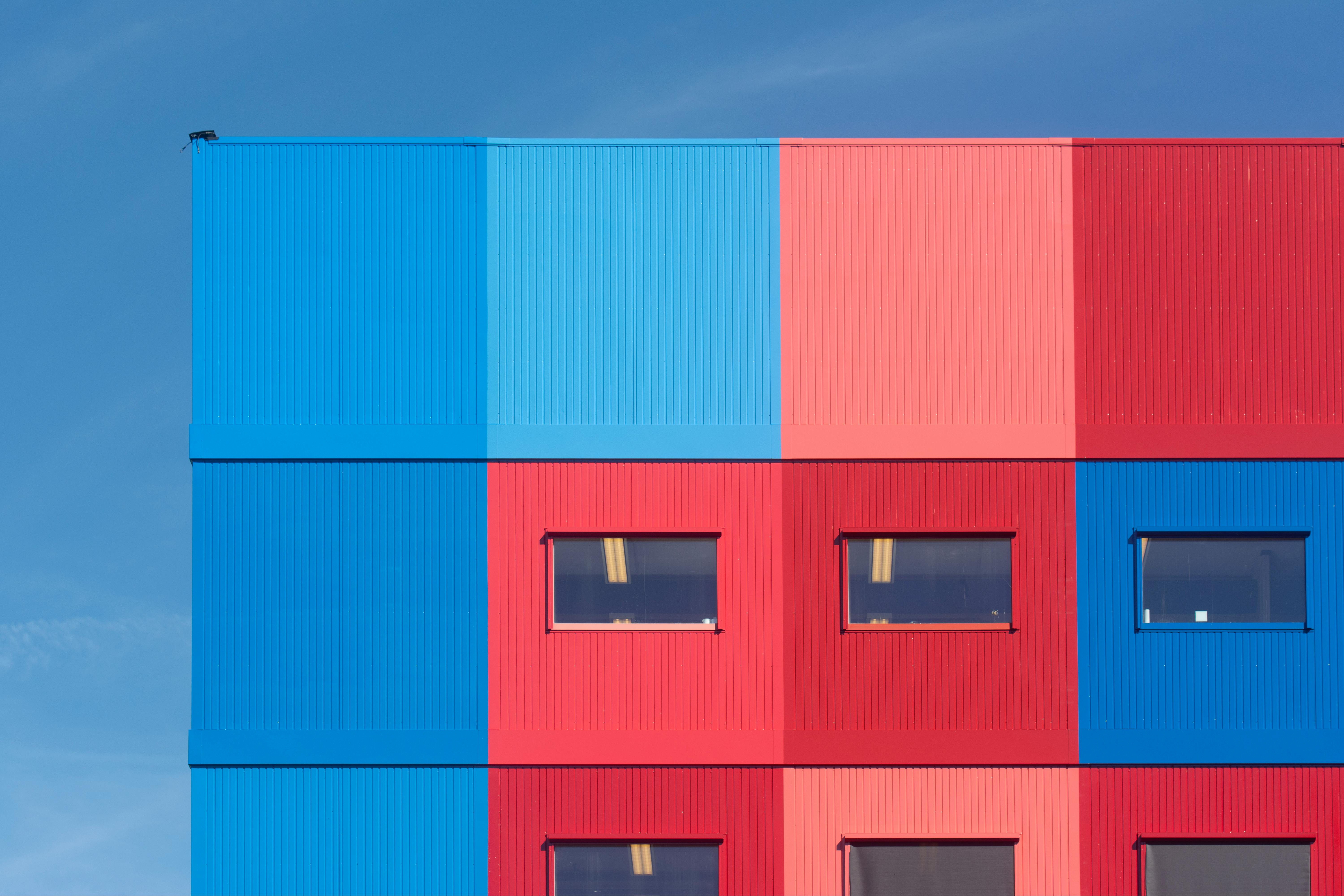 Modern Multi Colored Facade · Free Stock Photo