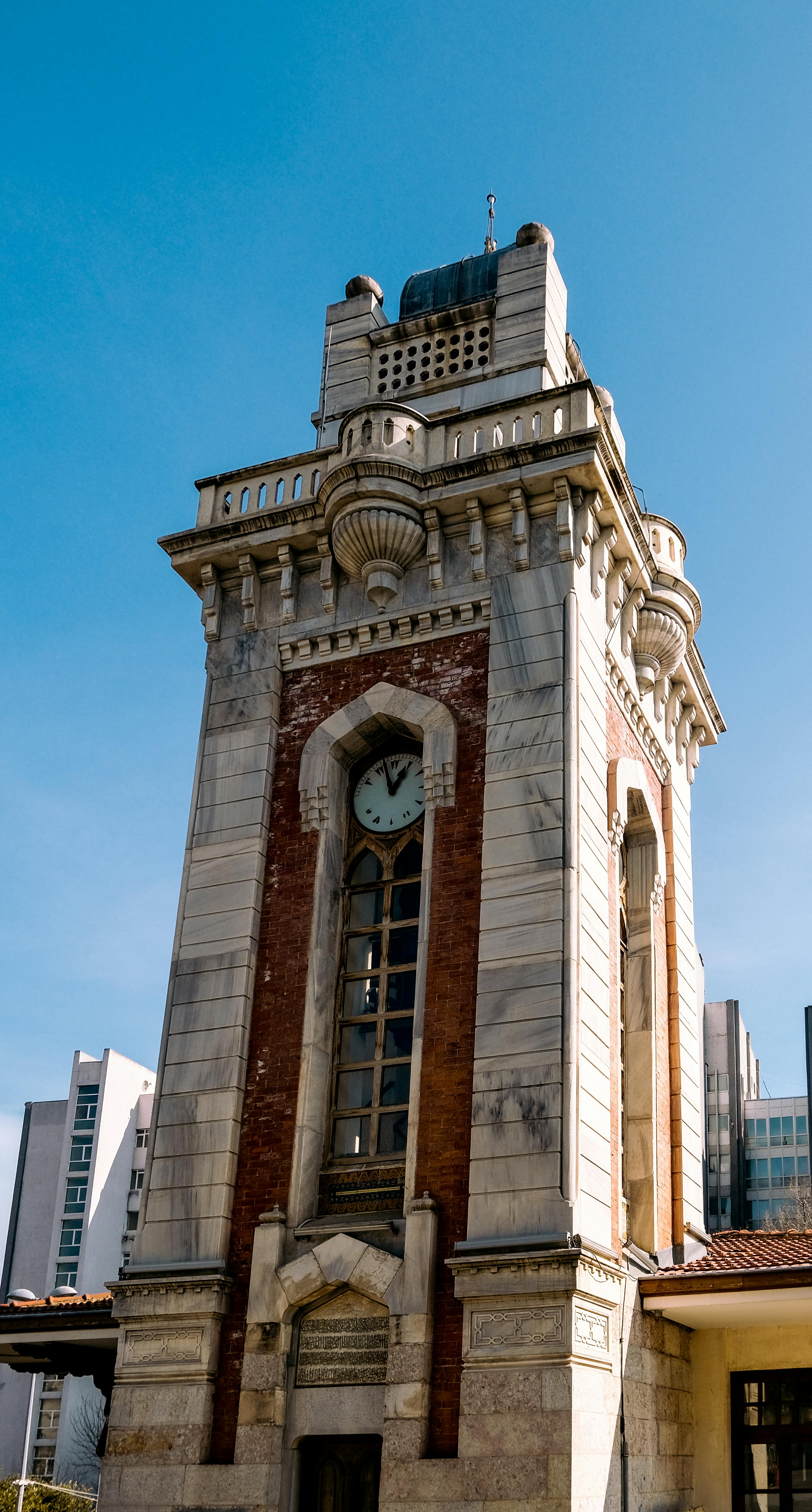 Sisli Etfat Hospital Clock Tower in Istanbul · Free Stock Photo