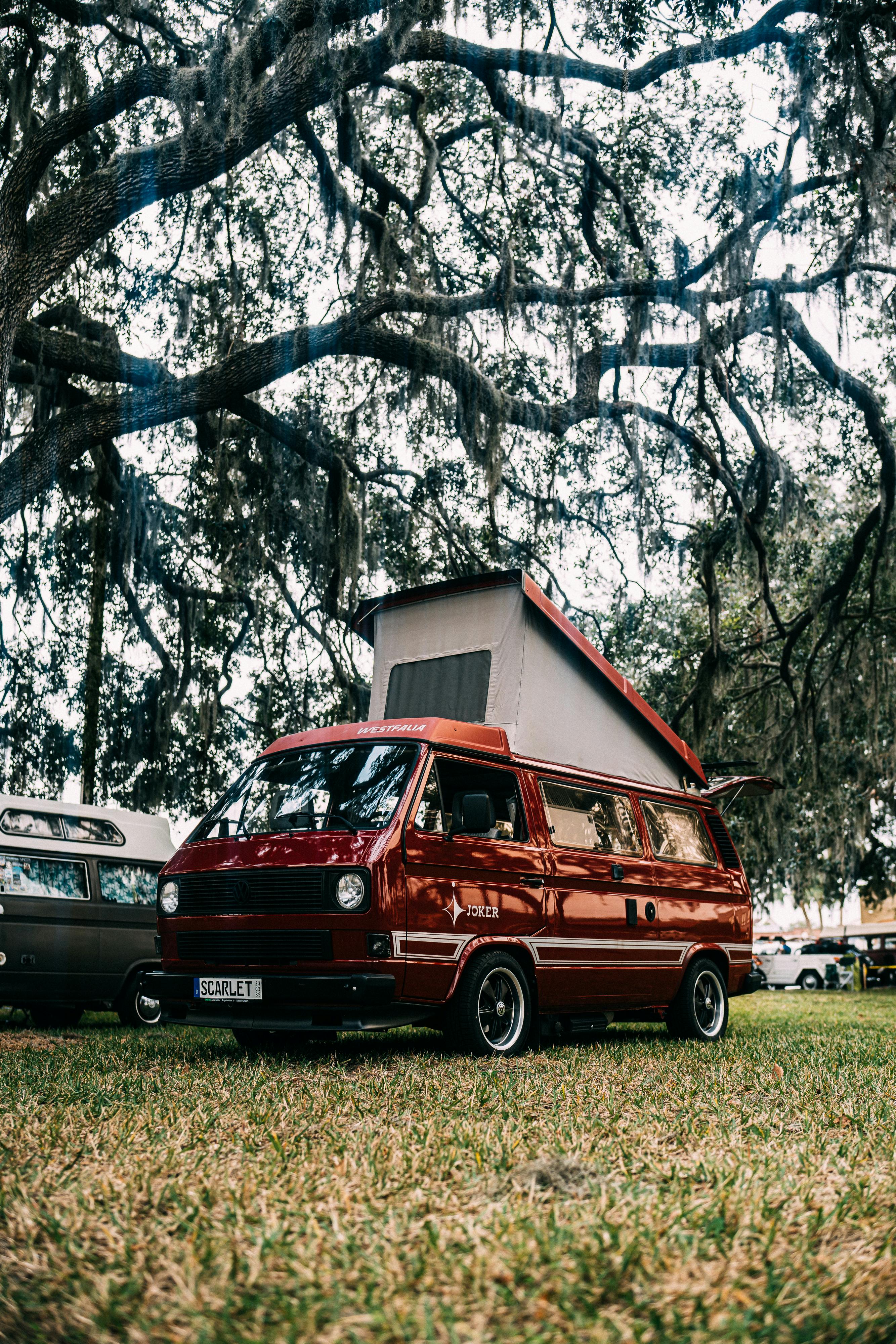 Minivan under Tree in Countryside · Free Stock Photo