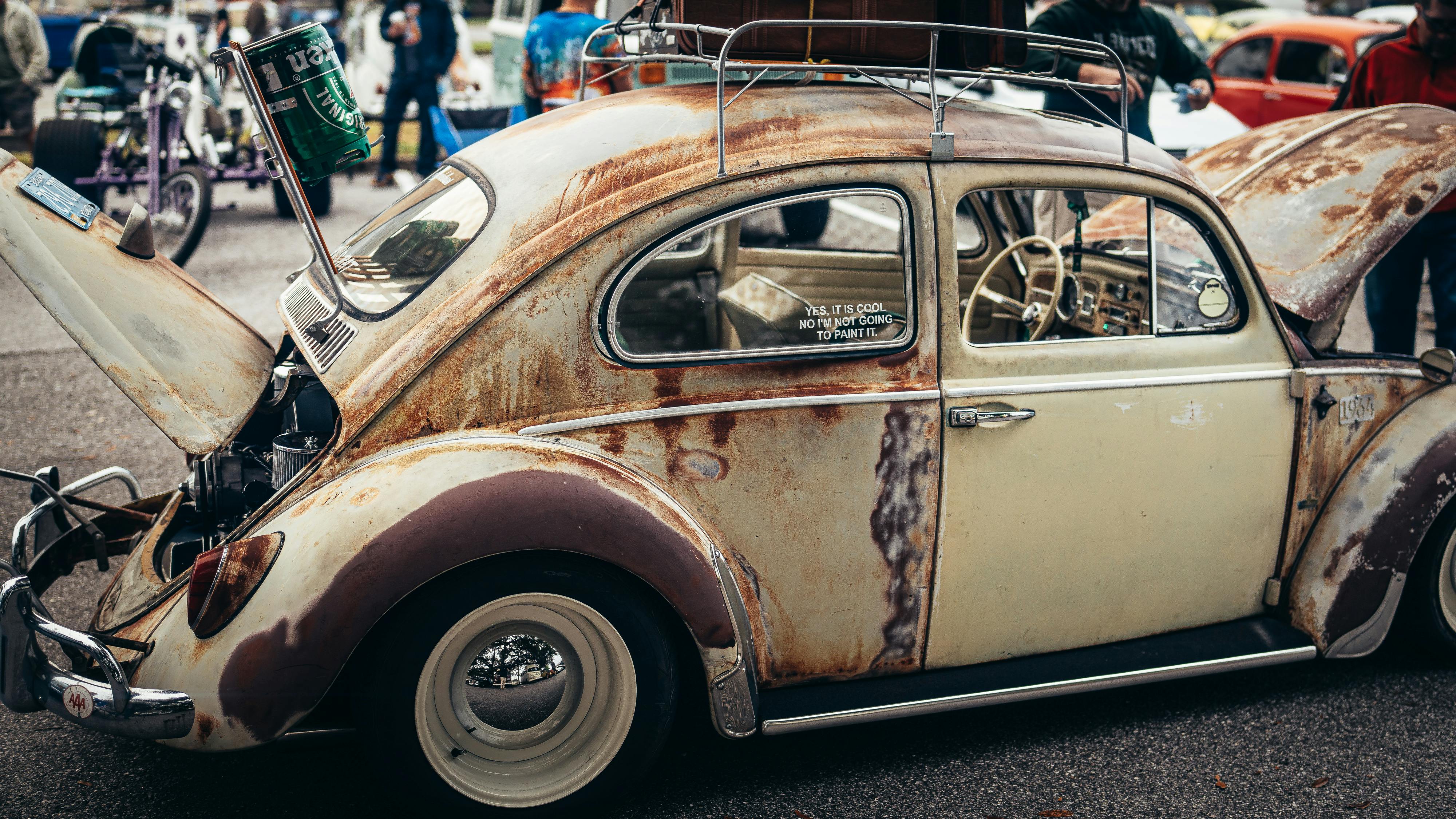 Rusty Volkswagen Beetle at Public Show · Free Stock Photo