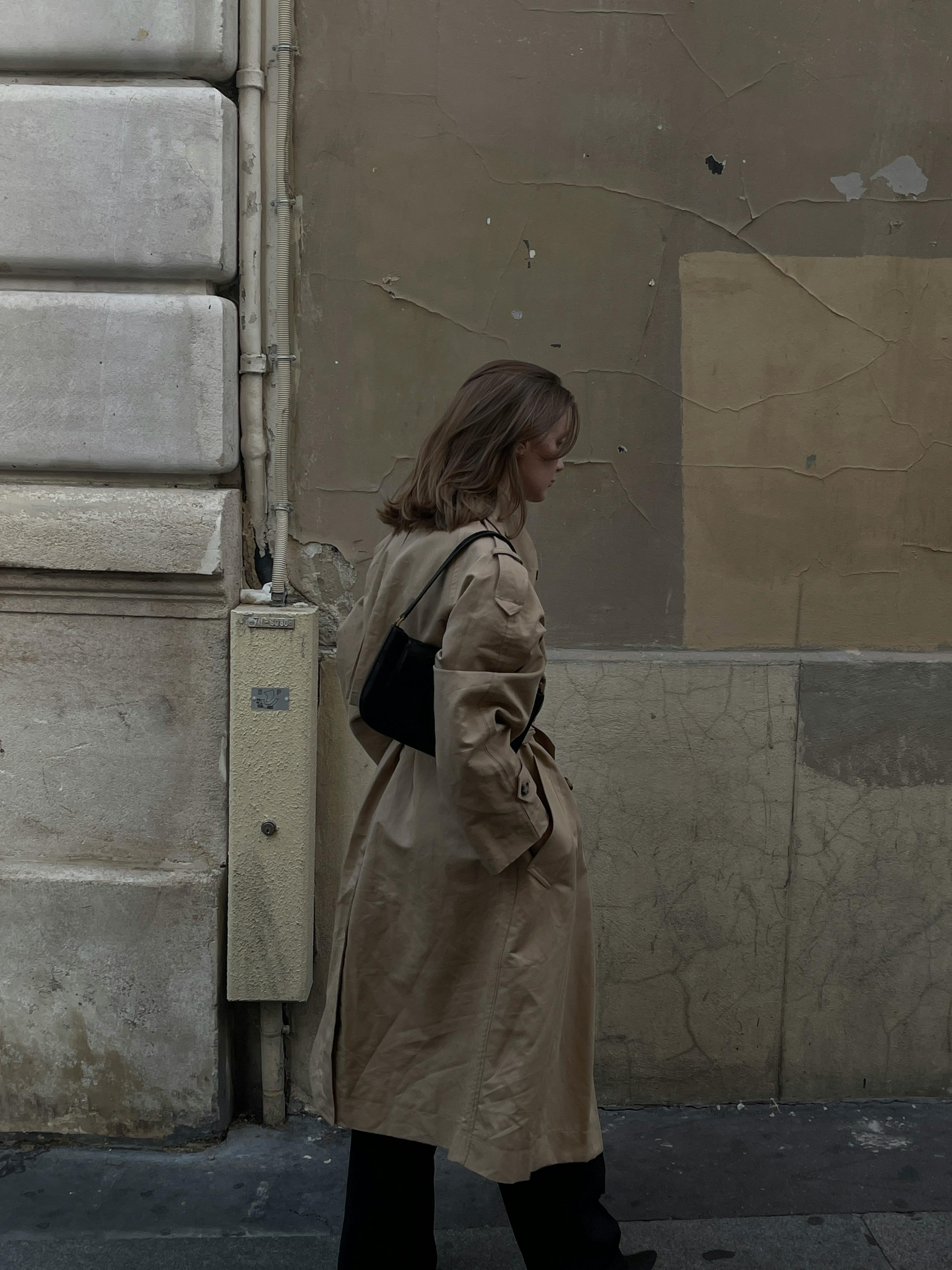 Brunette Woman in Coat Posing on Street in Berlin · Free Stock Photo