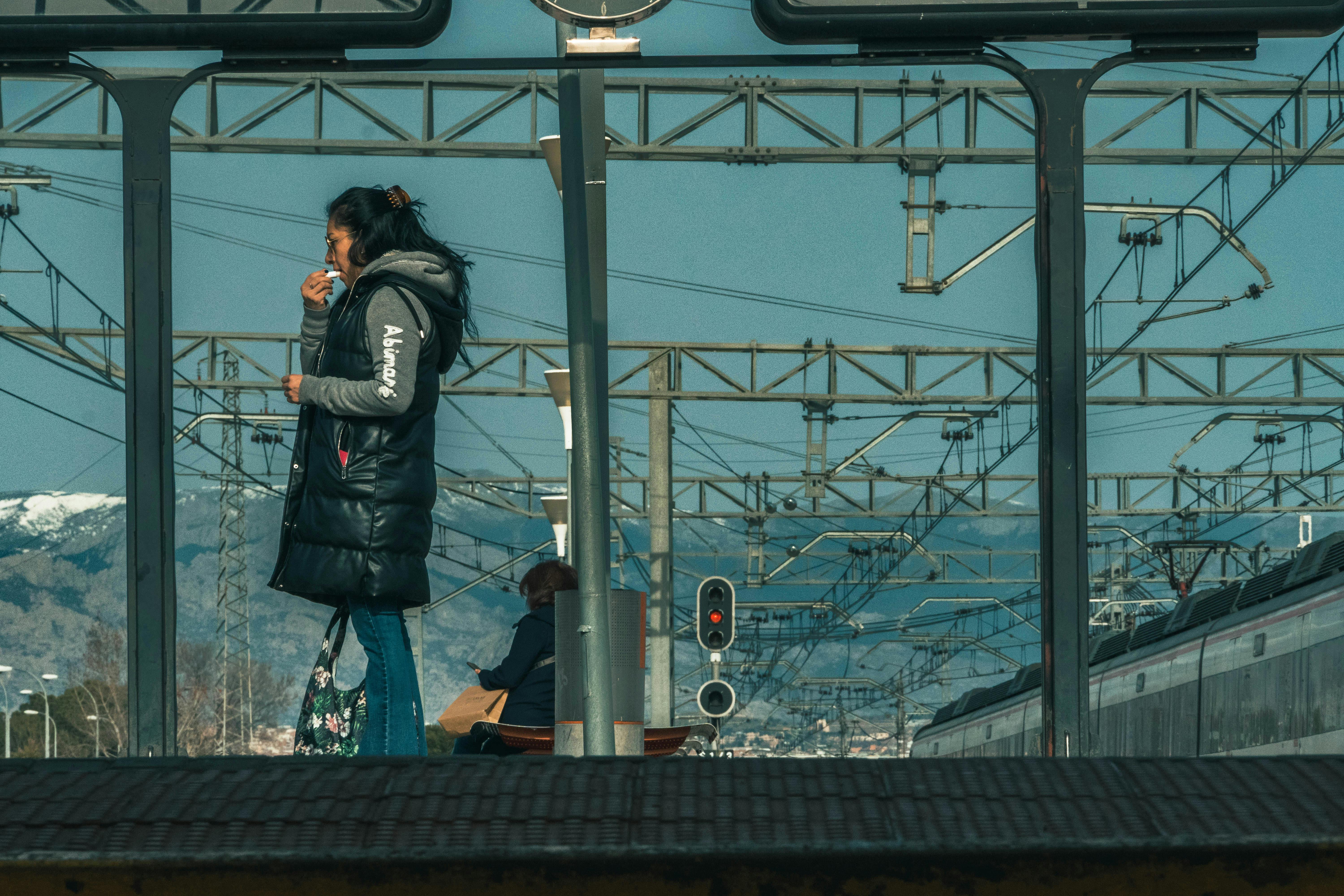 Woman on Train Station · Free Stock Photo