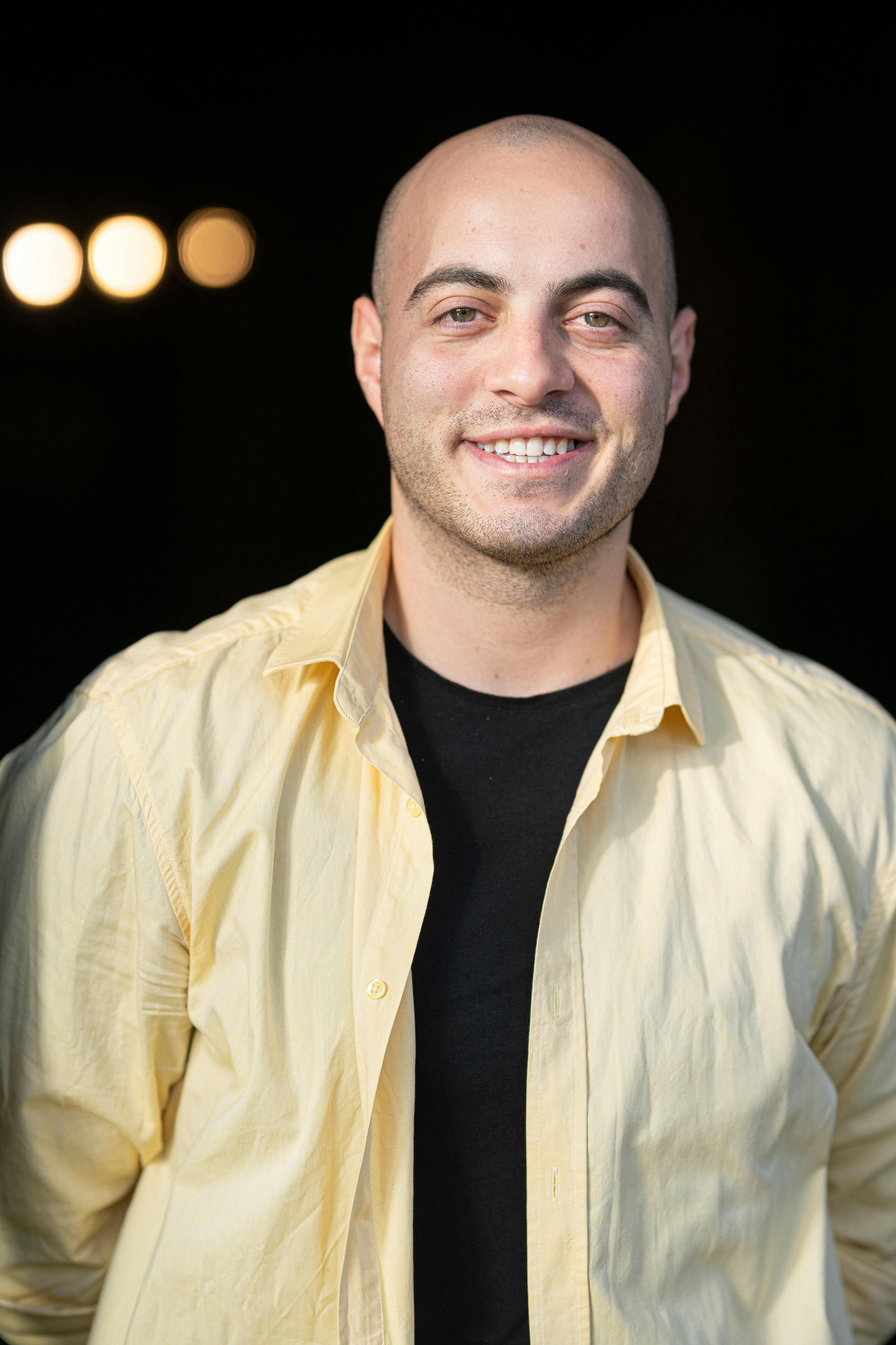 Portrait of a Smiling Bald Man · Free Stock Photo