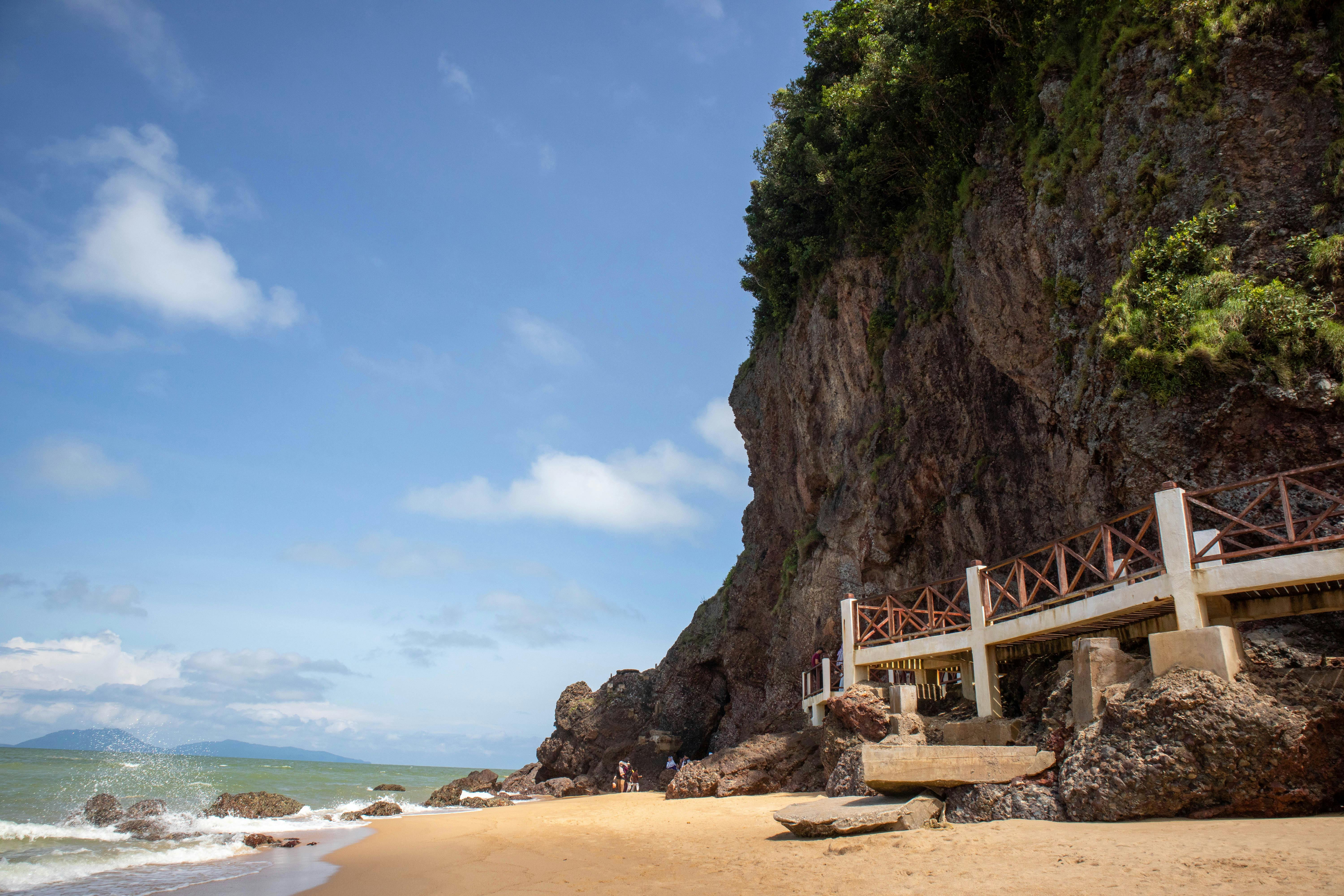 Sandy Beach with Cliff · Free Stock Photo
