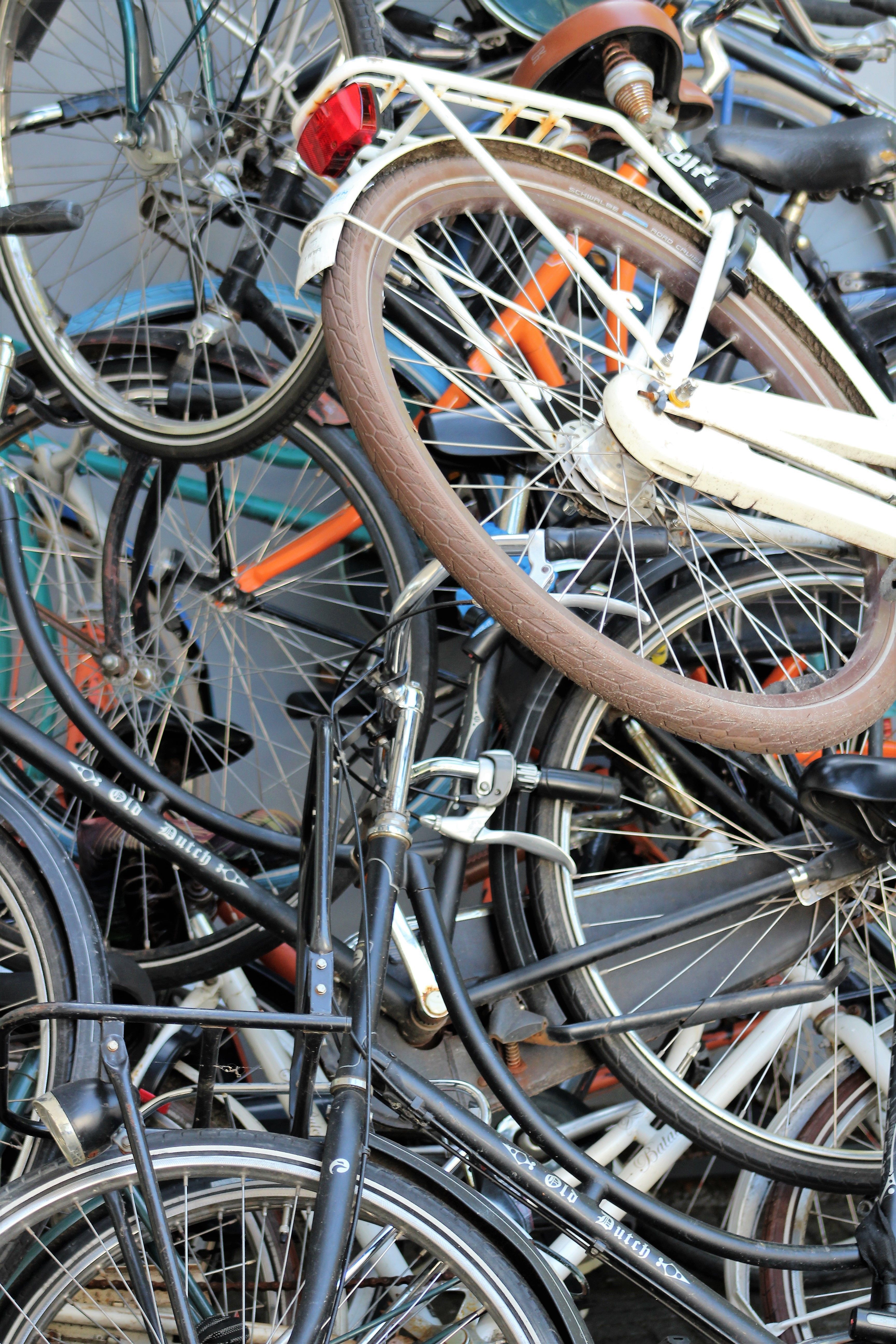 Art Installation Made of Golden Bicycles · Free Stock Photo