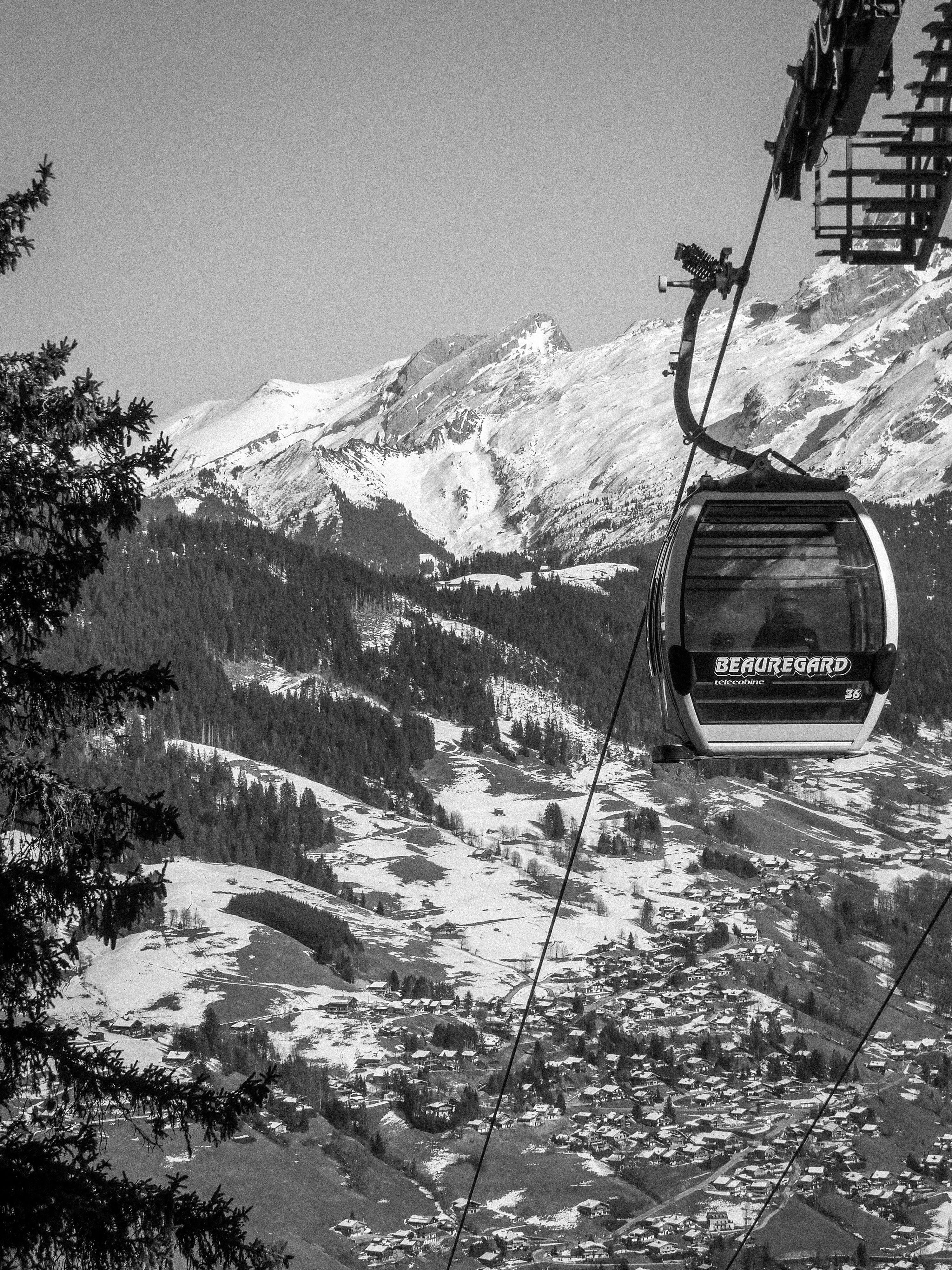 Mountain Landscape With Orange Cable Car · Free Stock Photo